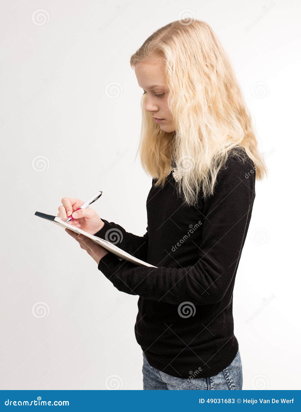 1,655 Beautiful Girl Standing Notepad Stock Photos - Free & Royalty ...