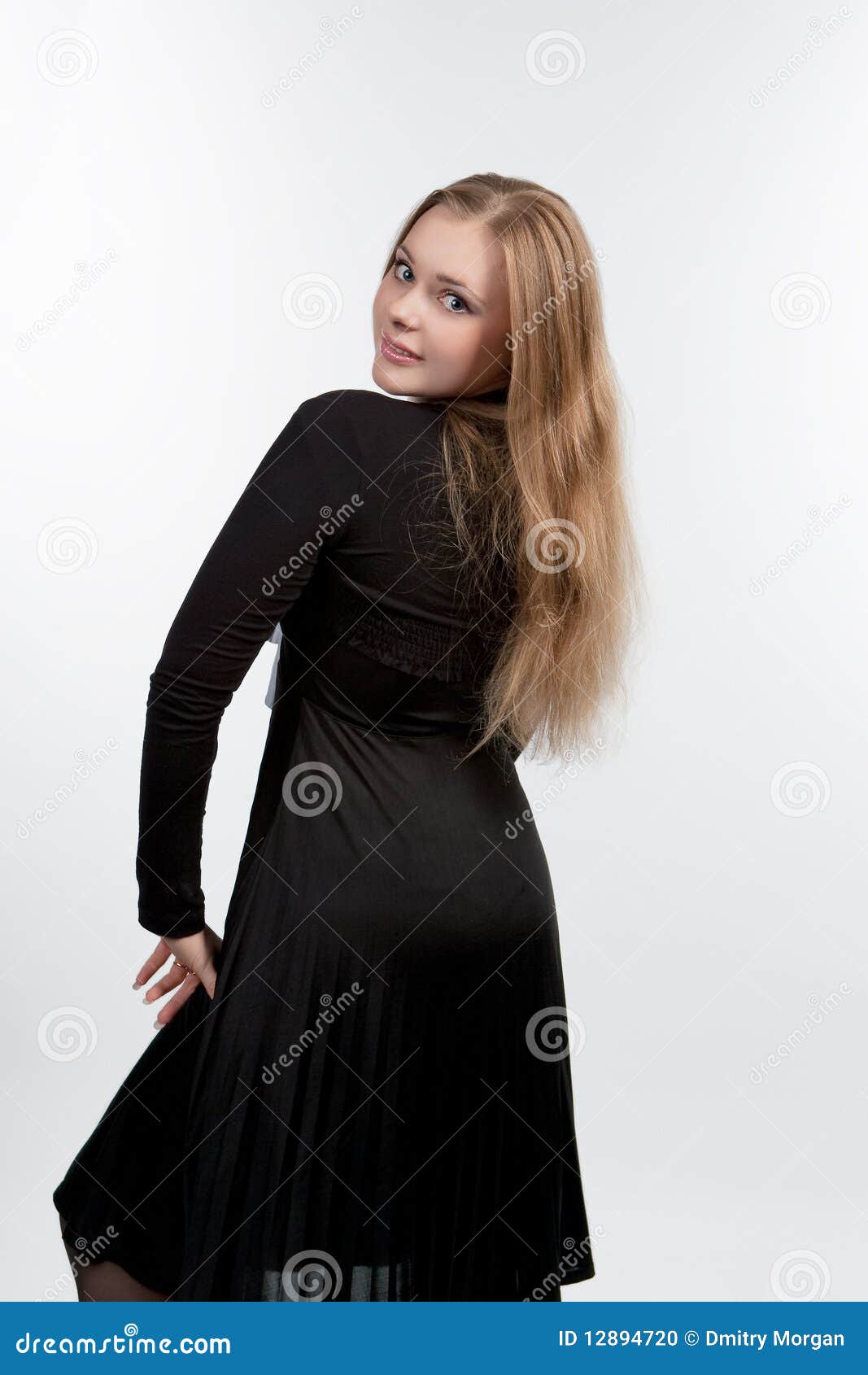 Blond turned backwards stock photo. Image of friendly - 12894720