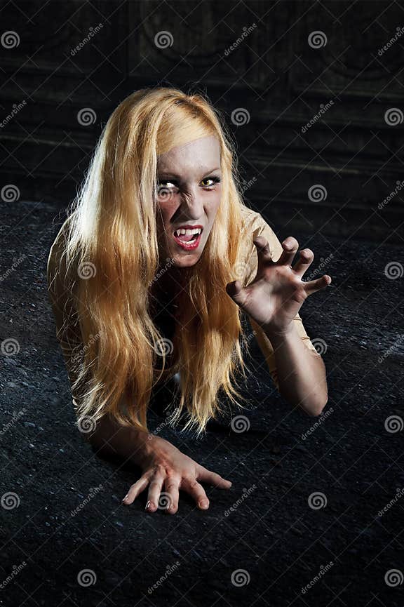 Blond vampire crawling stock photo. Image of pale, horror - 22762310