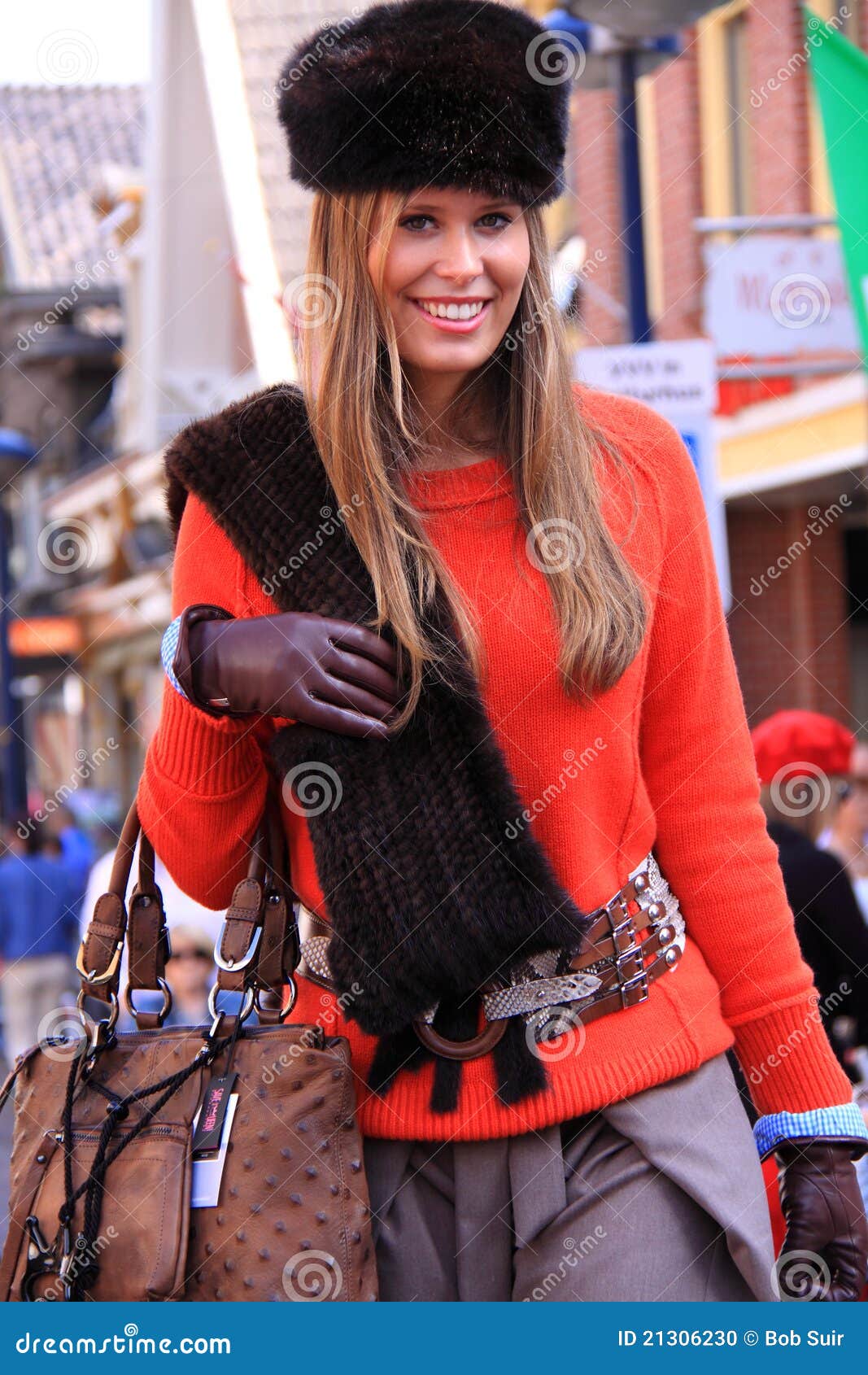 Blond Winter Fashion Model Streetstyle Stock Photo - Image of ...