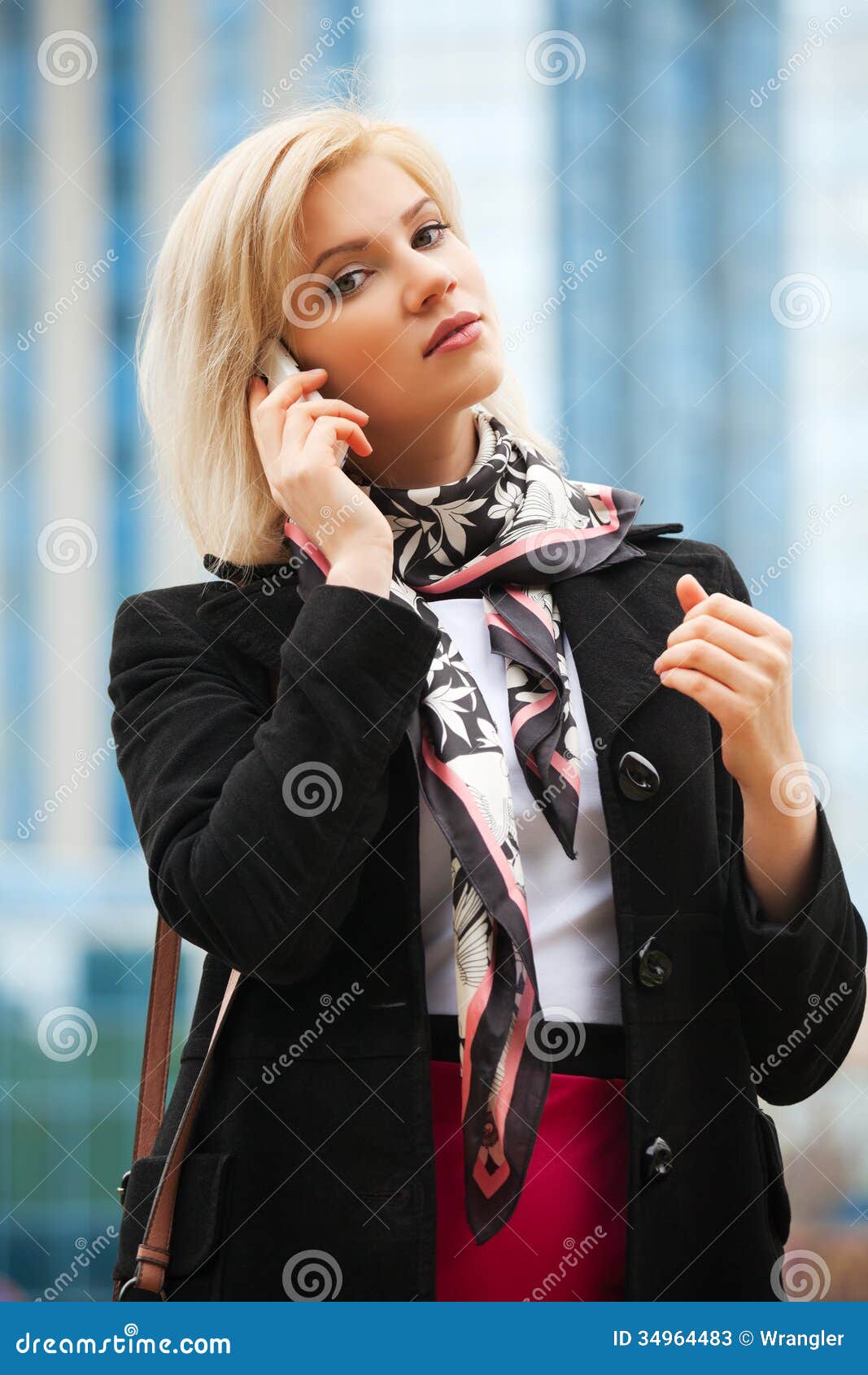 Blond Woman Calling on the Cell Phone Stock Image - Image of glamour ...