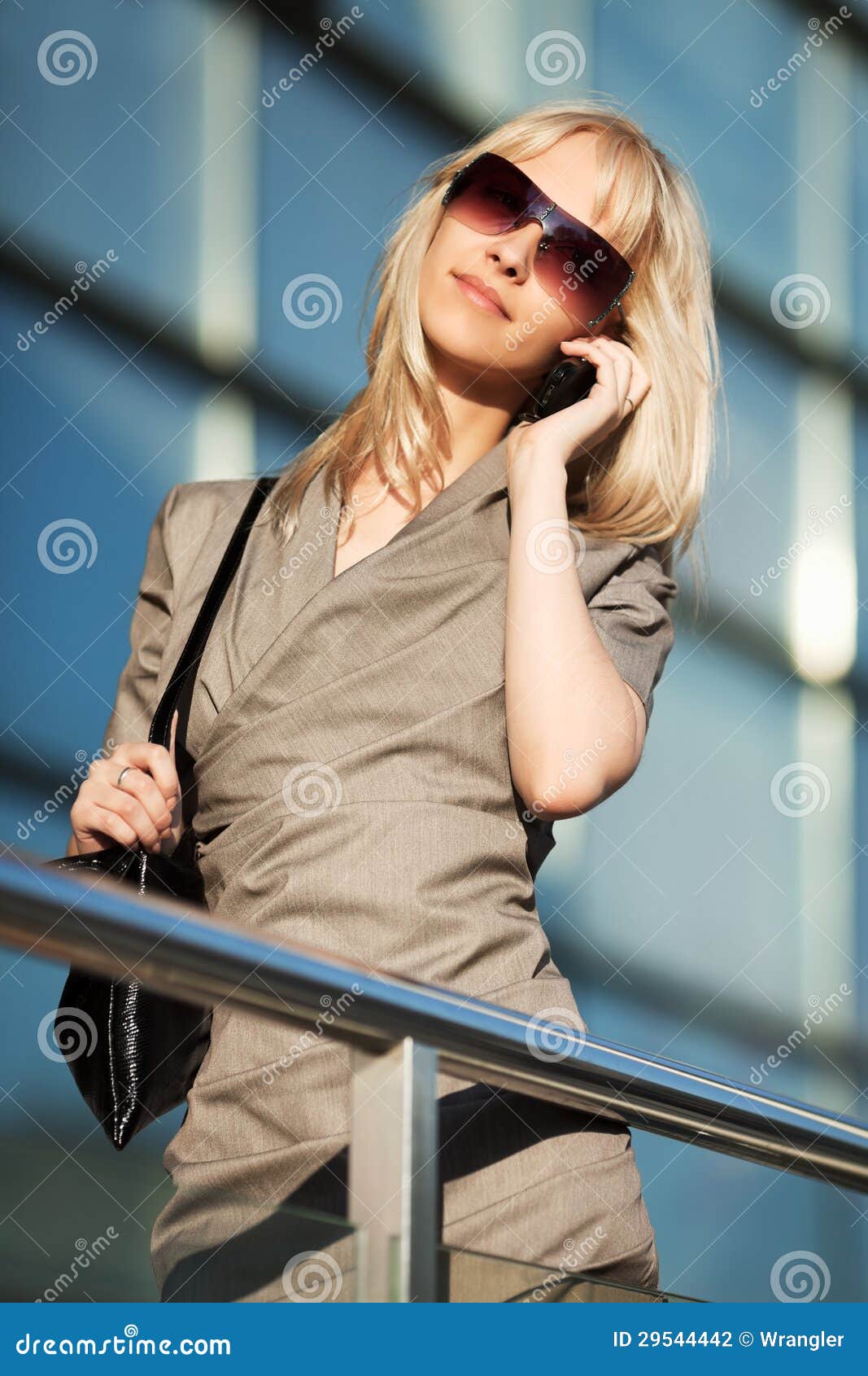 Blond Woman Calling on the Phone Stock Photo - Image of dress, lady ...