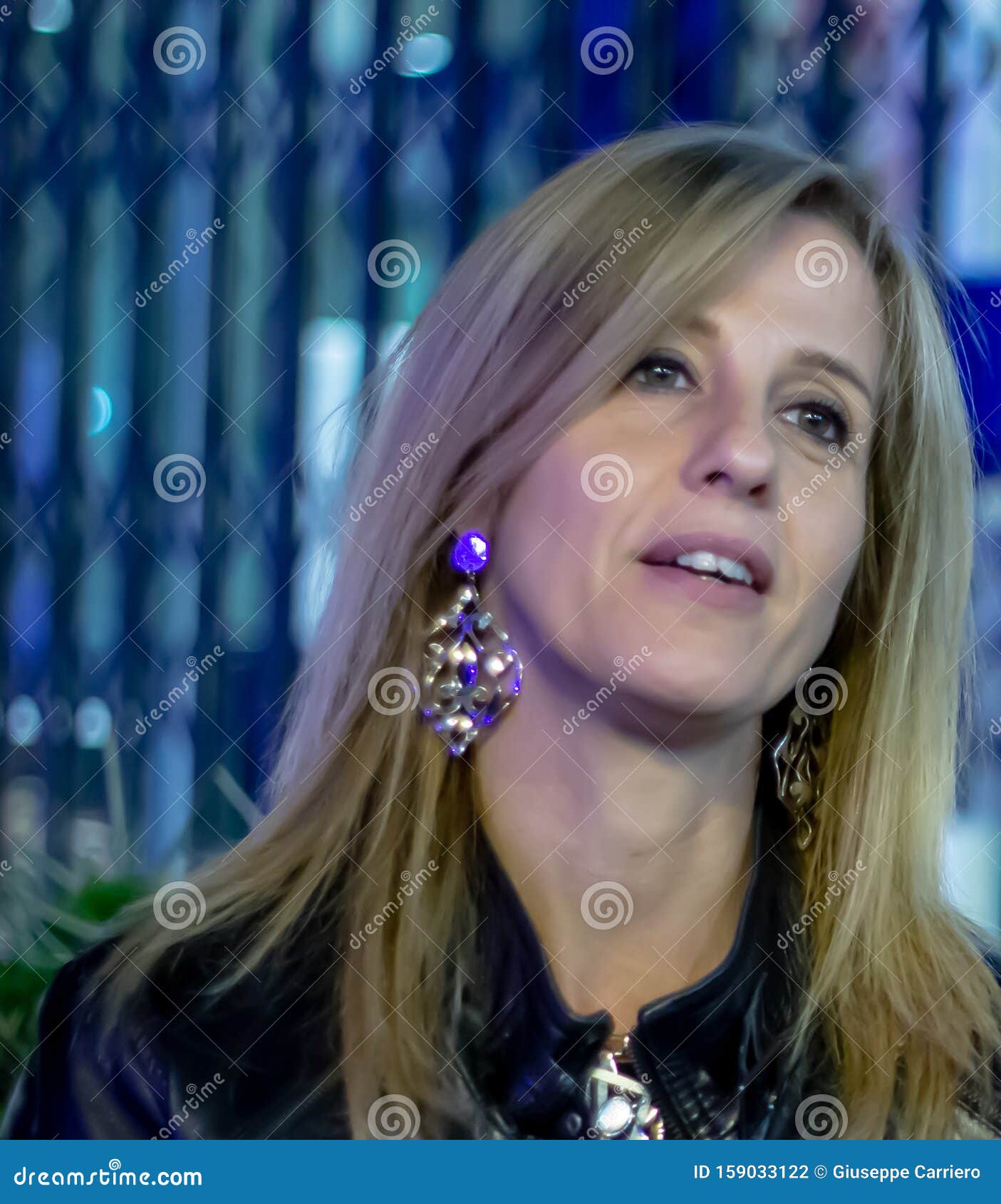 Blond Woman Looking Forward Detail of Face. Stock Photo - Image of ...