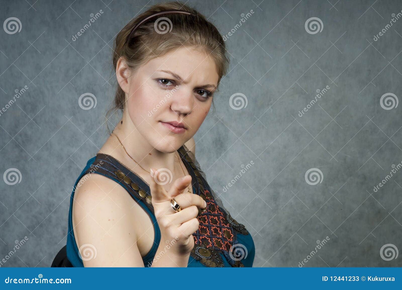 Blond Woman Making Quiet Gesture Stock Image - Image of gesture, model ...
