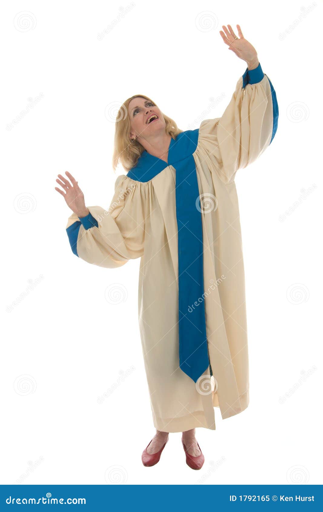 Blond Woman Praising God stock image. Image of expression - 1792165