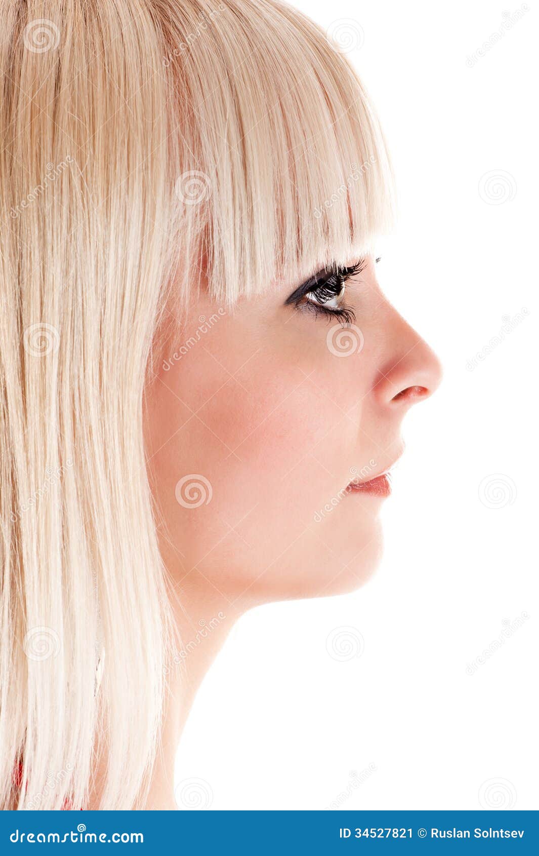 Blond woman profile stock image. Image of makeup, simple - 34527821