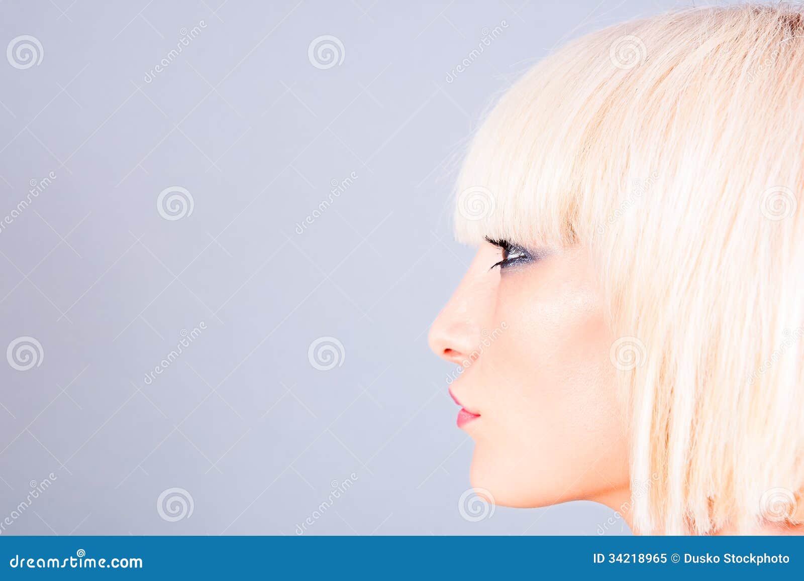 Blond woman profile stock image. Image of look, face - 34218965