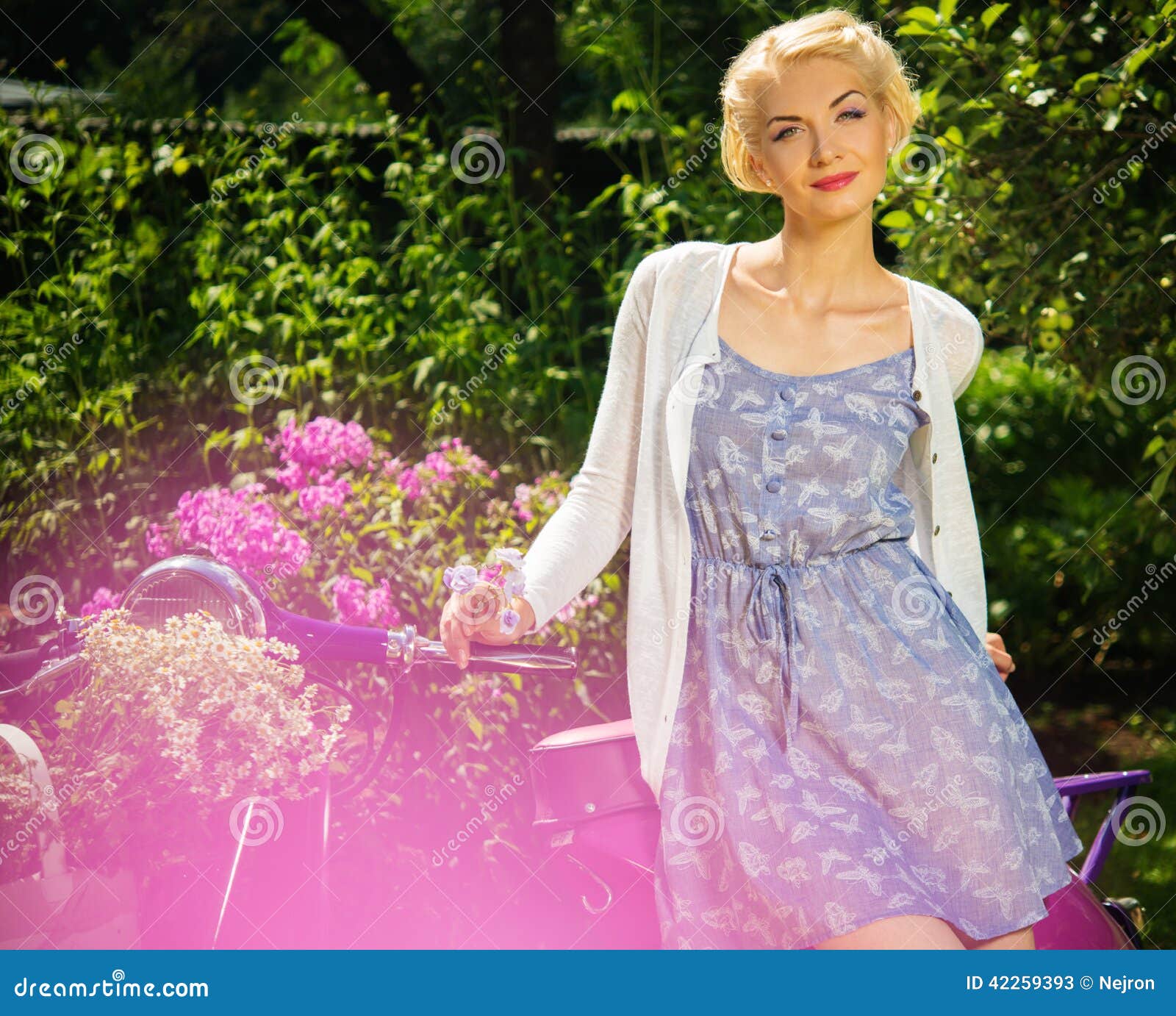 Blond woman on a roller stock image. Image of blond, park - 42259393