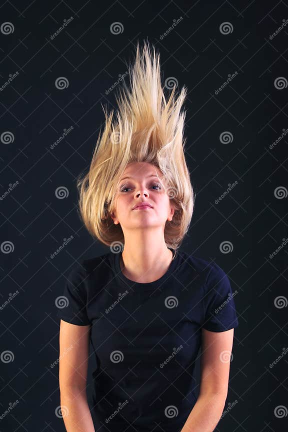 Blond Woman Throwing Her Head Back Stock Photo - Image of female, style: 10013290