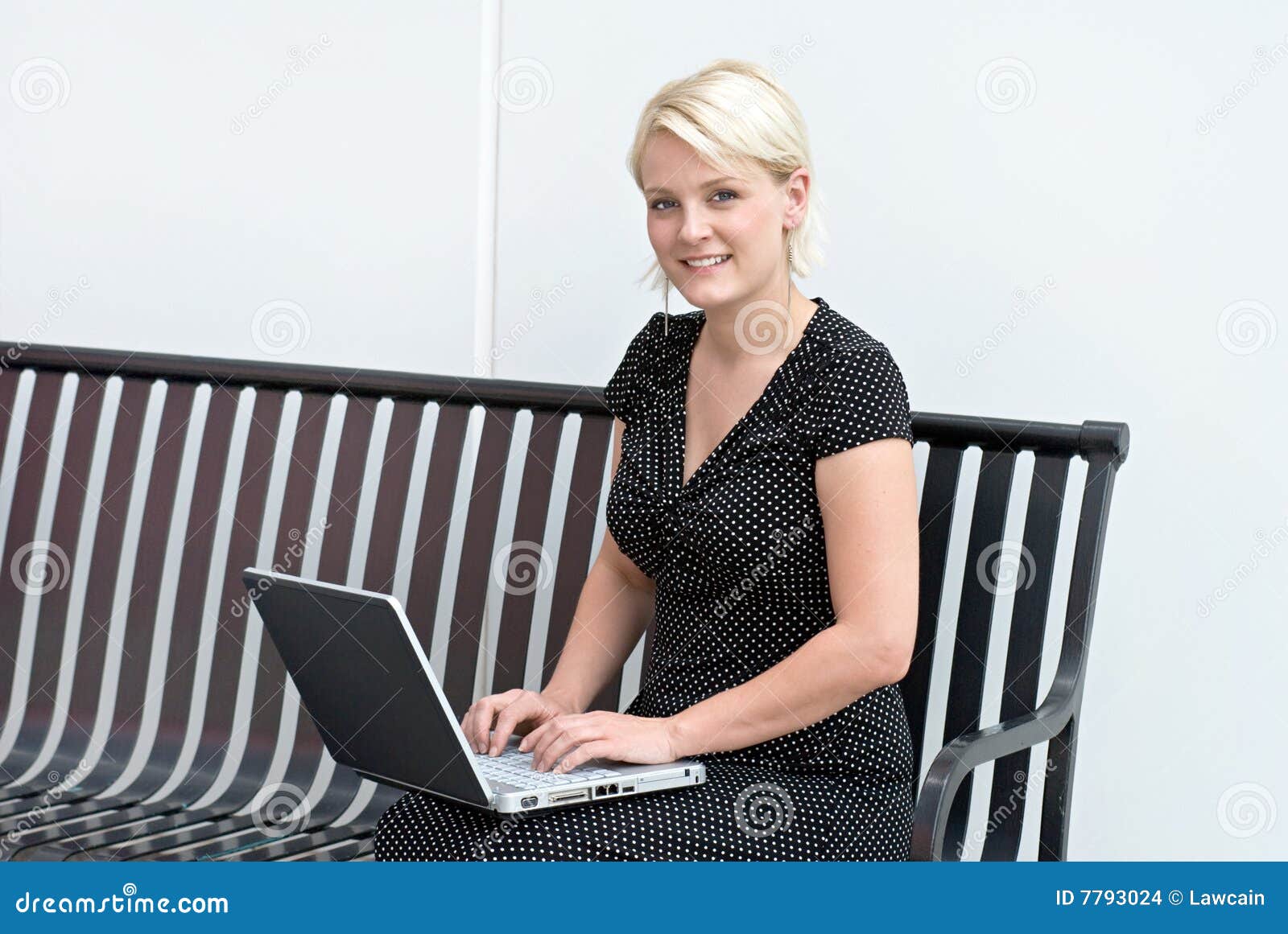 Blond Working on Computer stock photo. Image of cute, girls - 7793024