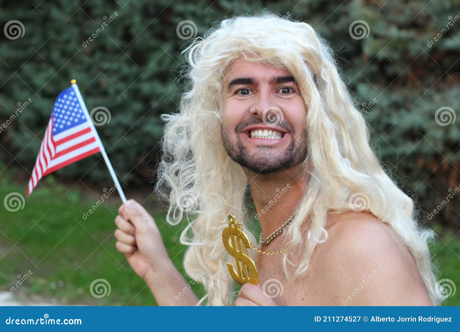 Blonde American Man Obsessed with Money Stock Image - Image of earnings ...