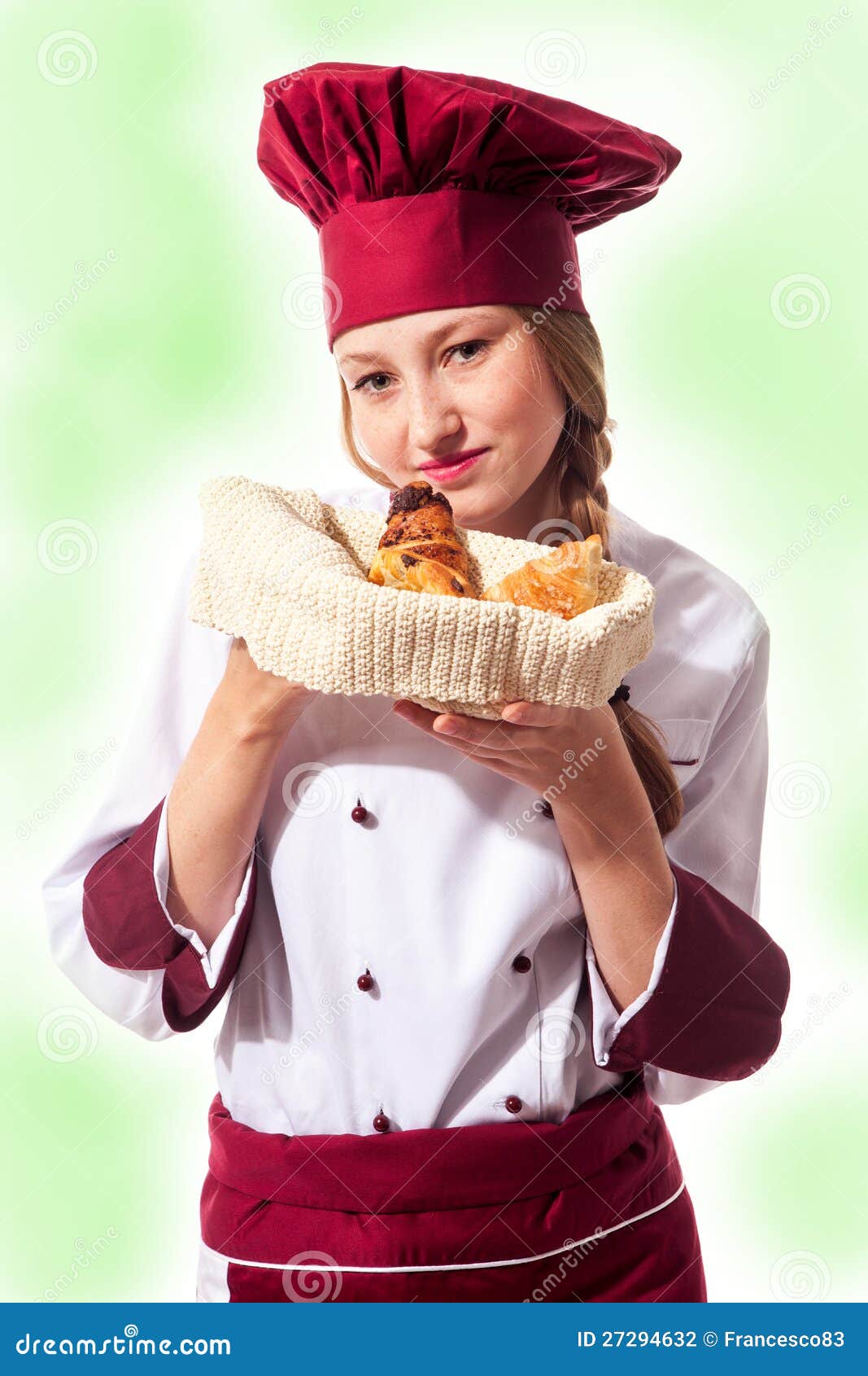 Blonde Attractive Female Chef Stock Photo - Image of white ...