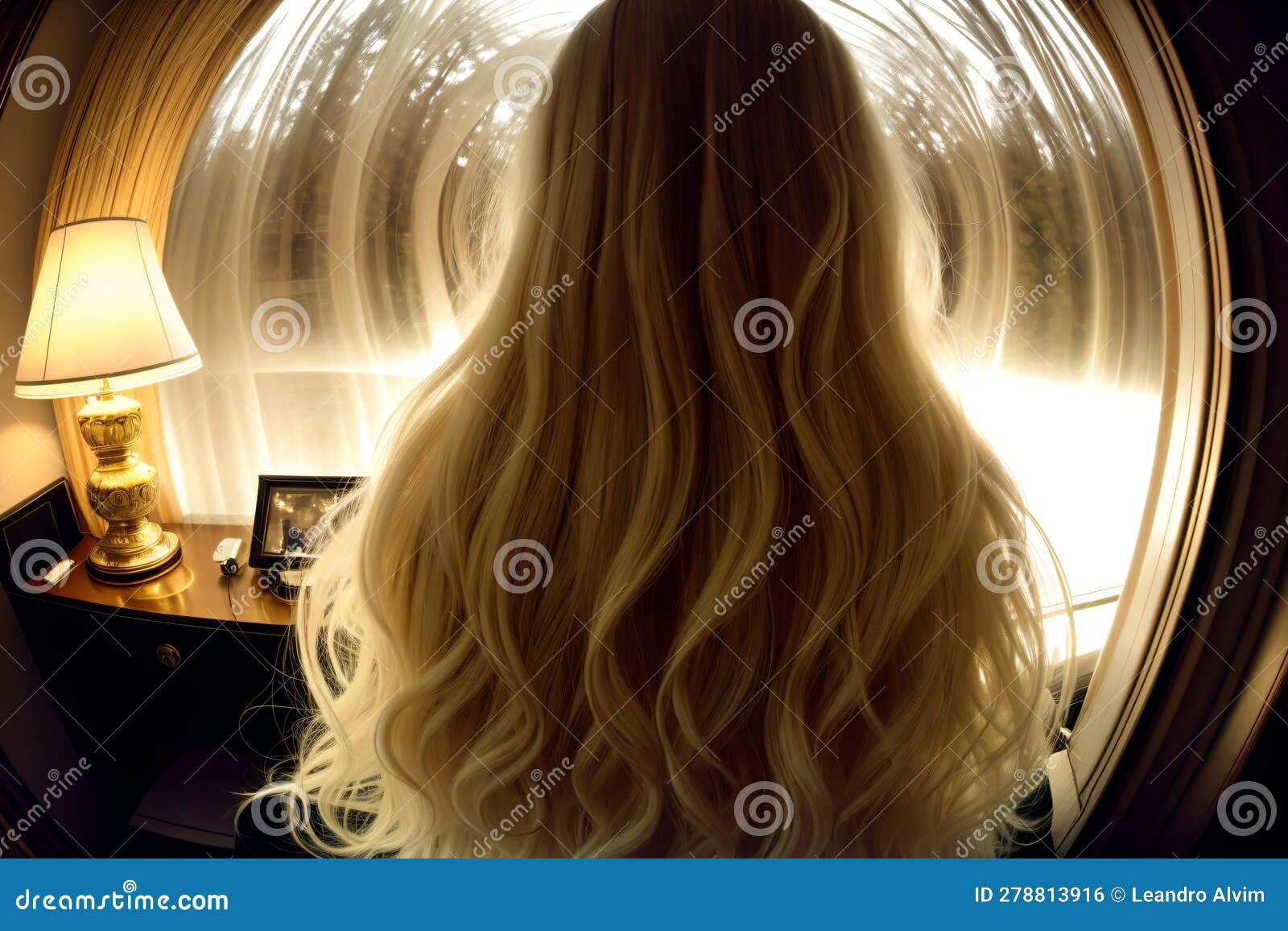 Blonde Beauty a Dreamy Rear View.AI Generated Stock Illustration ...