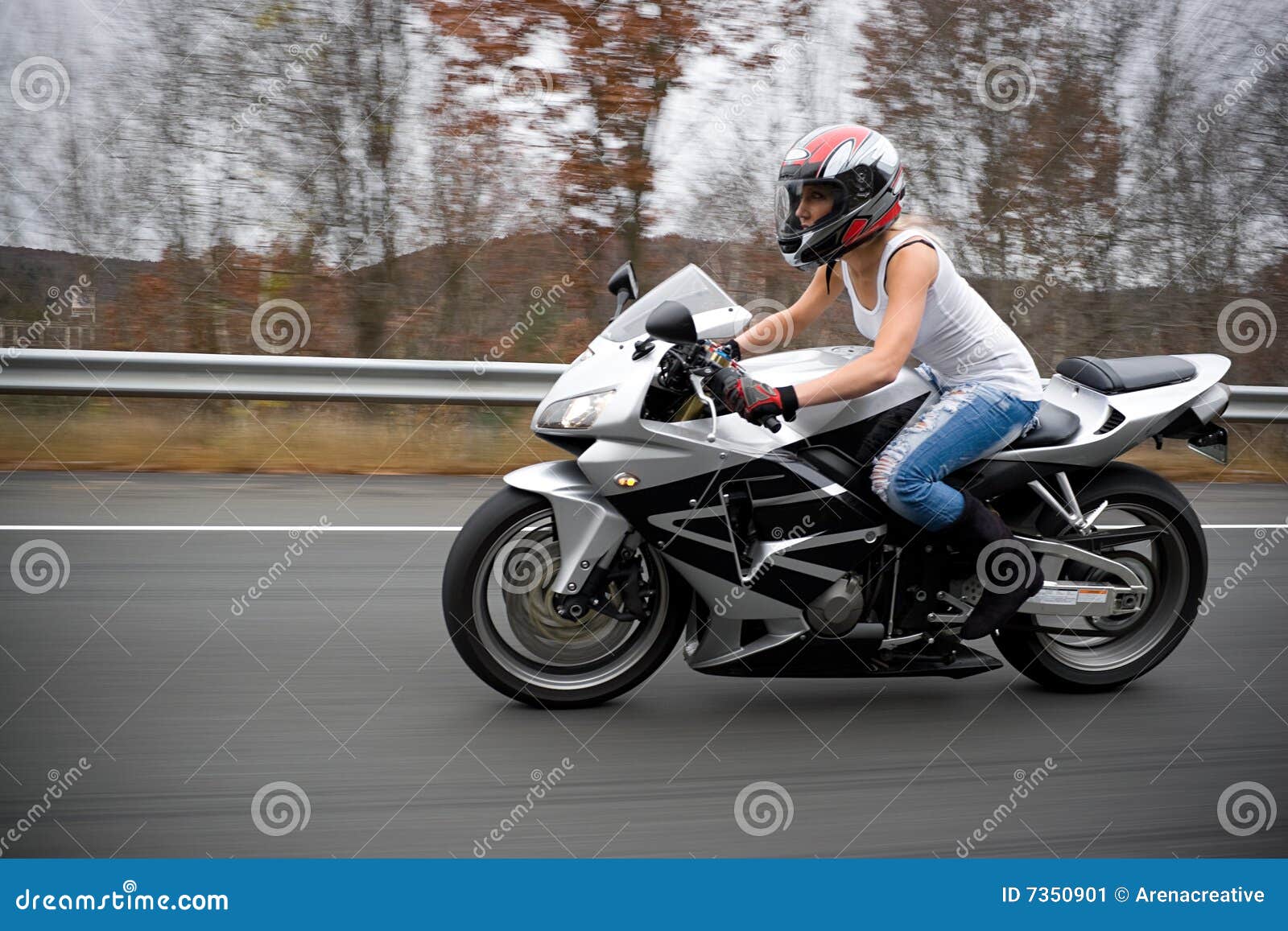Blonde Biker Girl stock image. Image of bombshell, caucasian - 7350901
