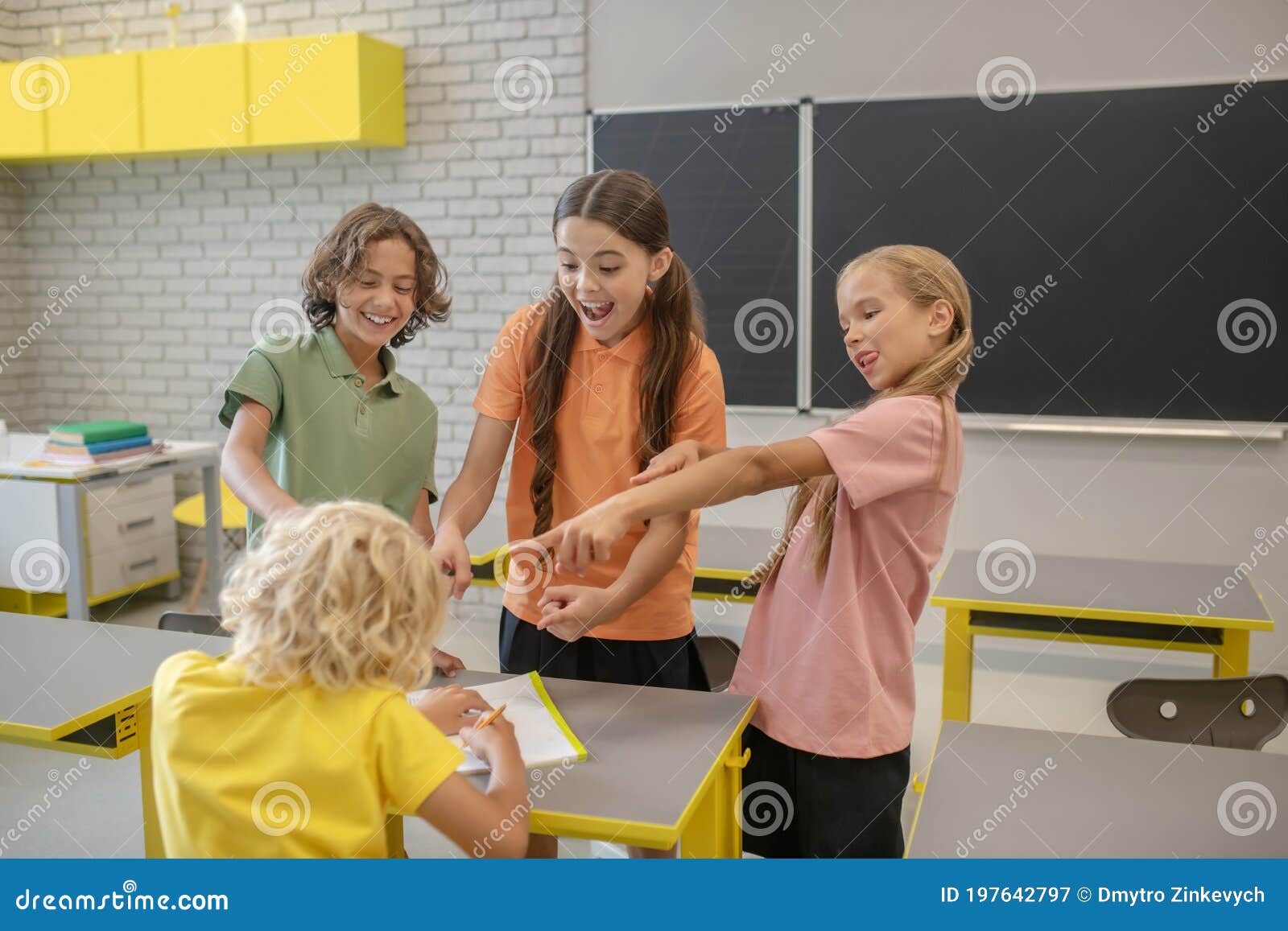 Blonde Boy Suffering from His Classmates` Bullying Stock Image - Image ...