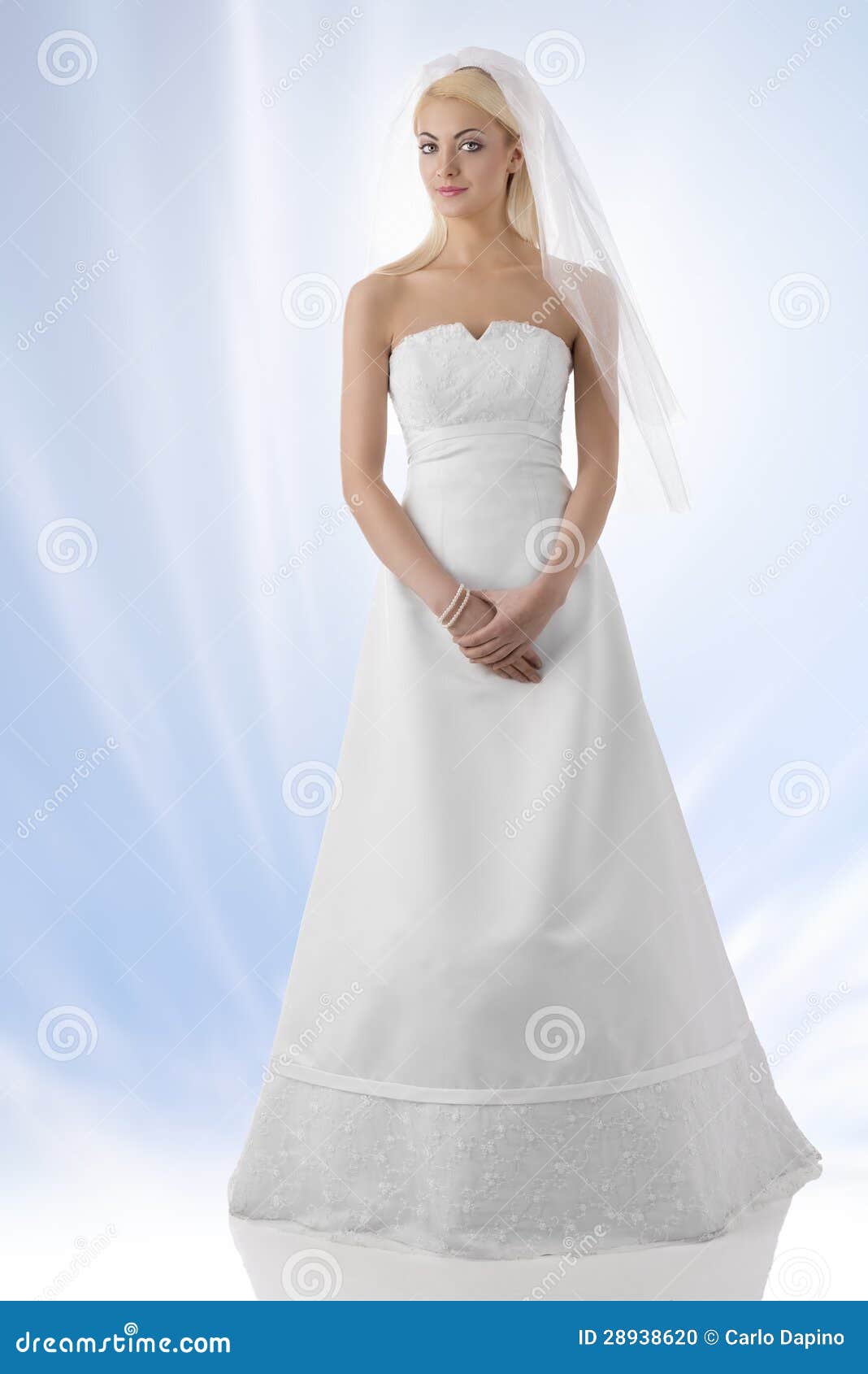 Blonde Bride with Veil in Full Lenght Stock Photo - Image of attractive ...