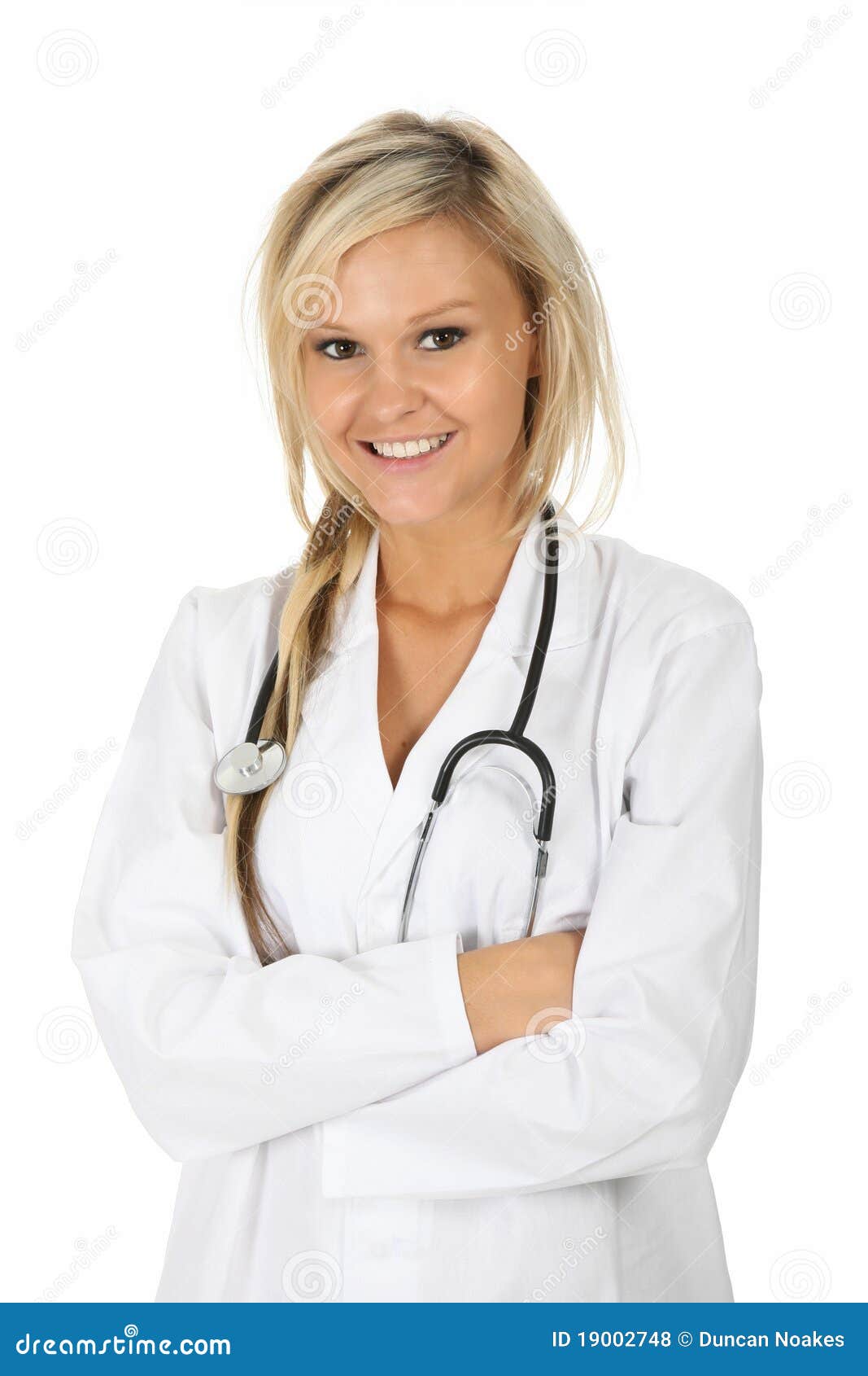 Blonde Dame Doctor stock foto. Image of laboratorium - 19002748