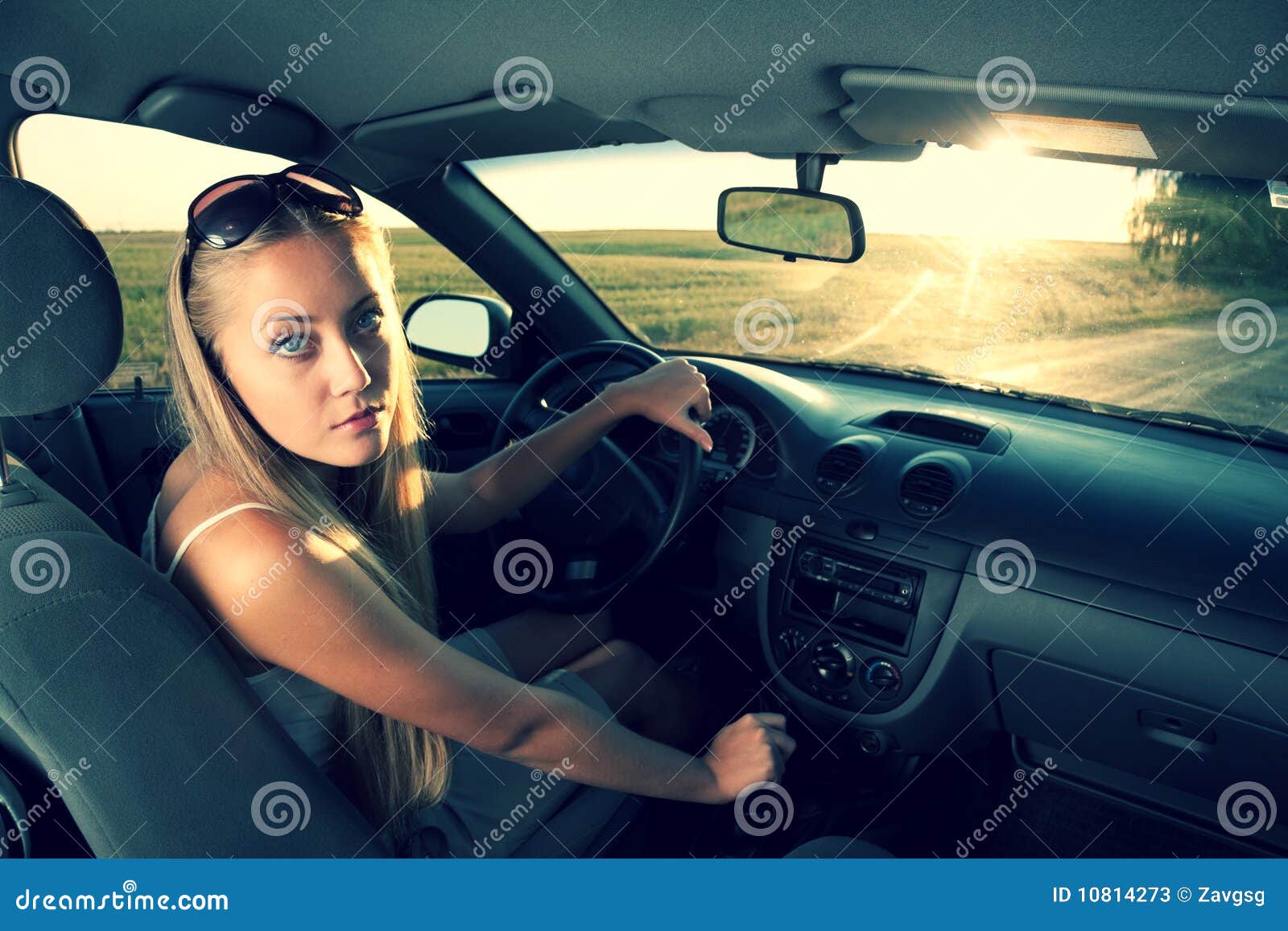 Blonde driver stock image. Image of driving, hair, portrait - 10814273