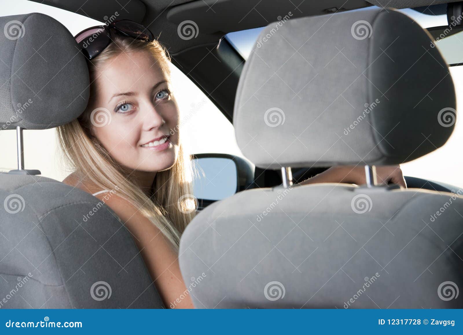 Blonde driver stock photo. Image of expressing, female - 12317728