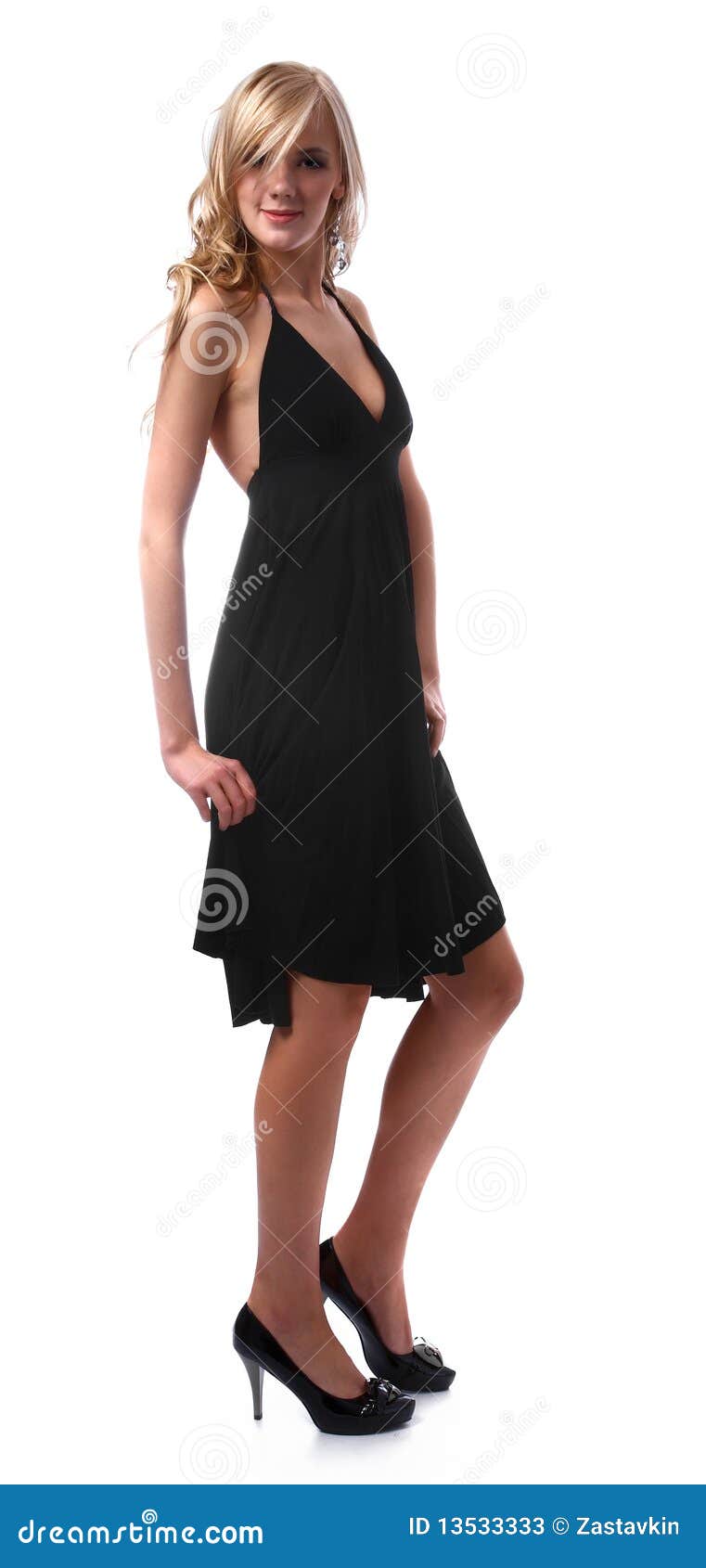 Blonde en alineada negra imagen de archivo. Imagen de persona - 13533333