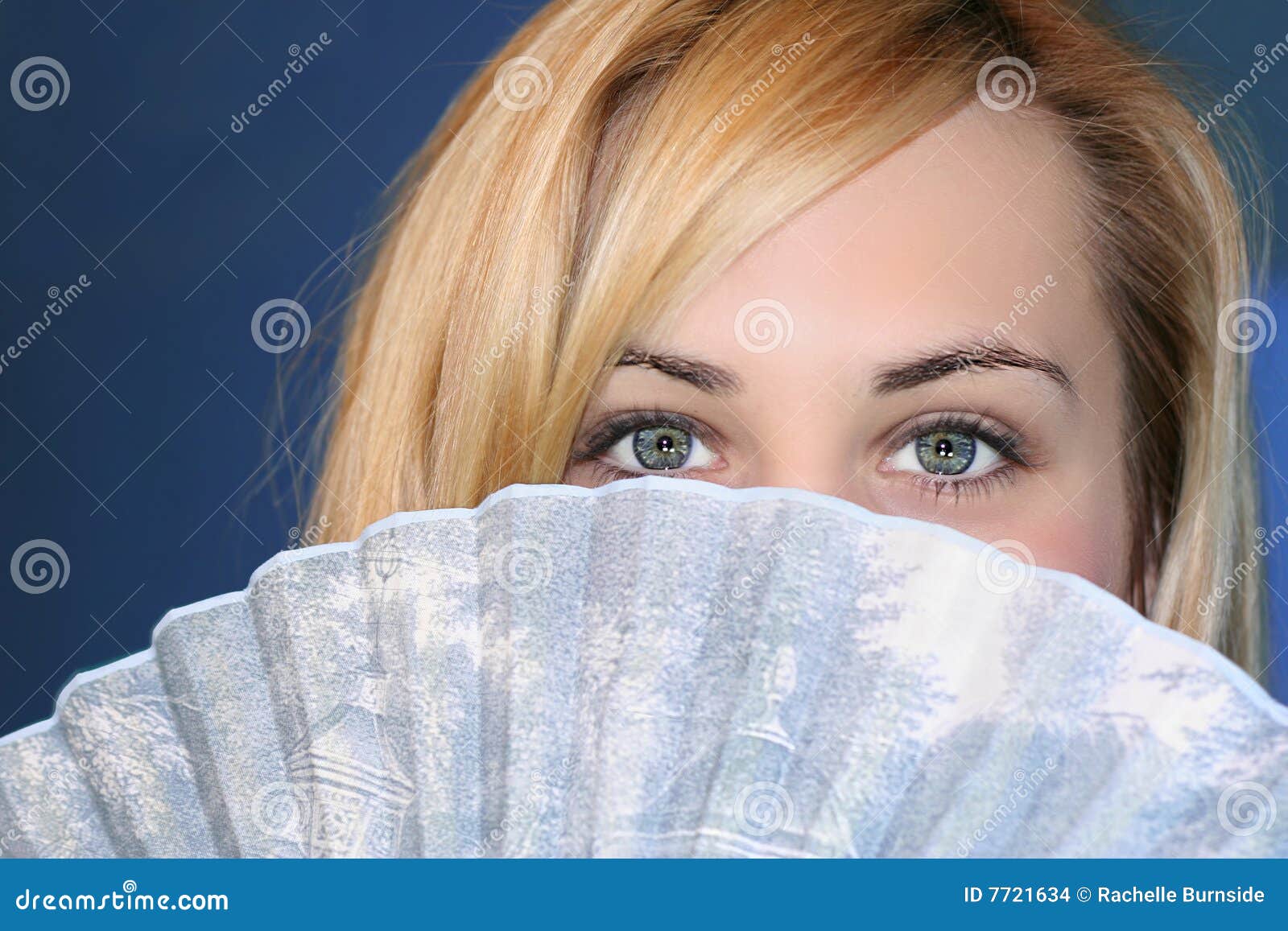 Blonde with Fan stock photo. Image of female, blond, mystical - 7721634