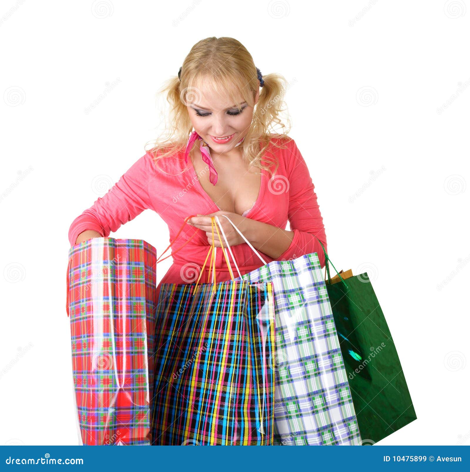 Blonde Fashion Model at Shopping Stock Image - Image of shopping ...