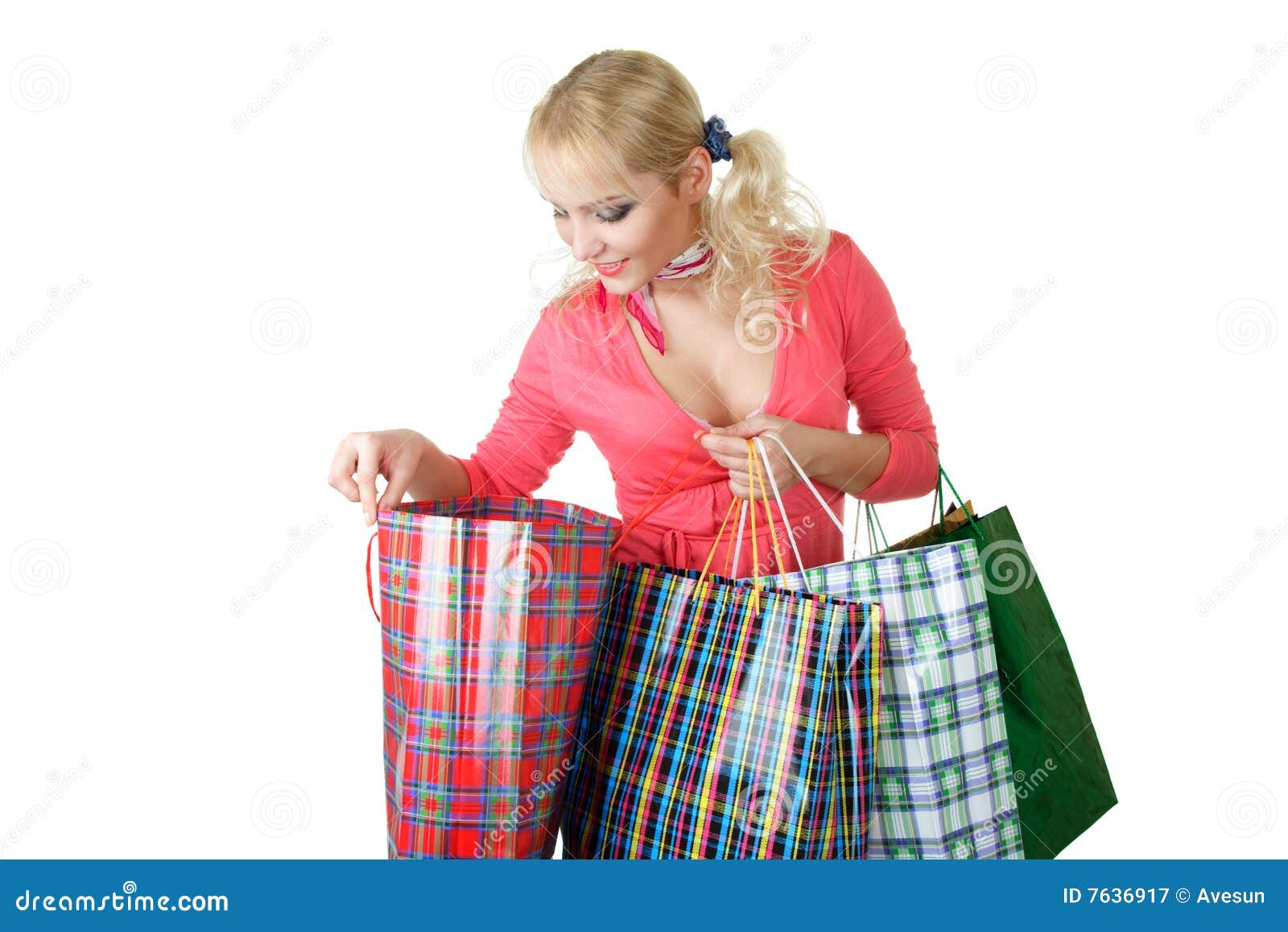Blonde Fashion Model at Shopping Stock Image - Image of fashion ...
