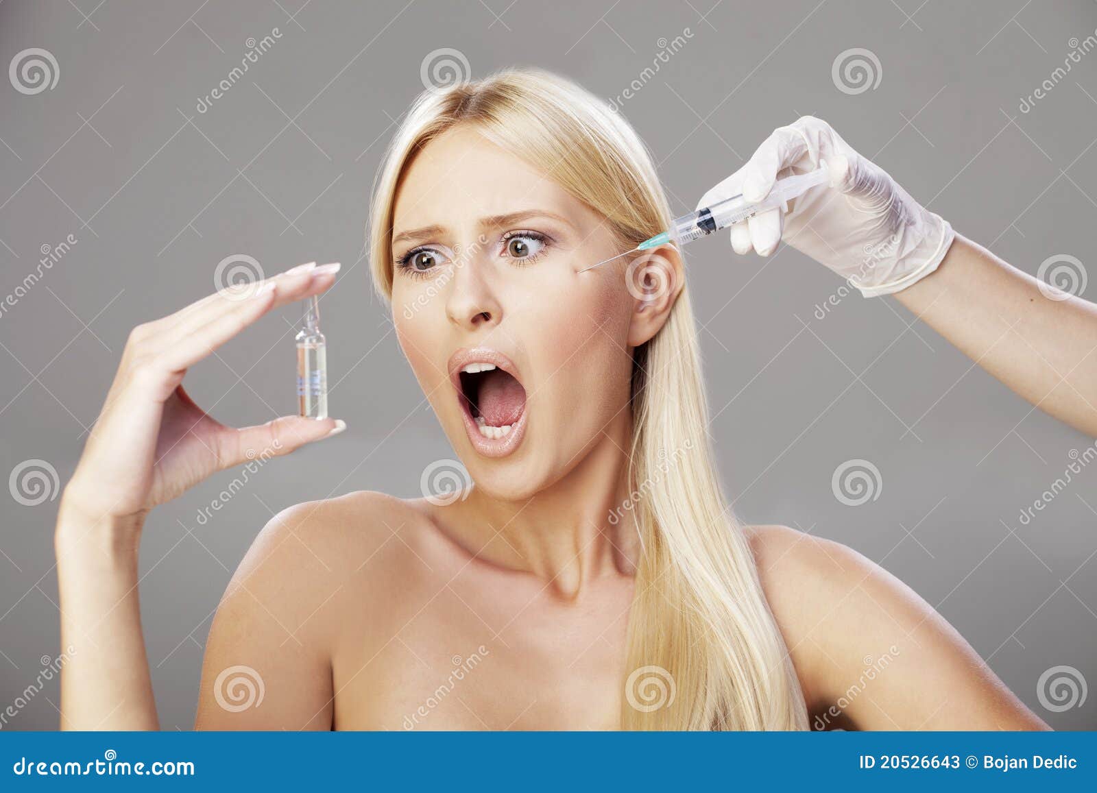 Blonde Girl and Botox Injection Stock Image - Image of healthcare ...