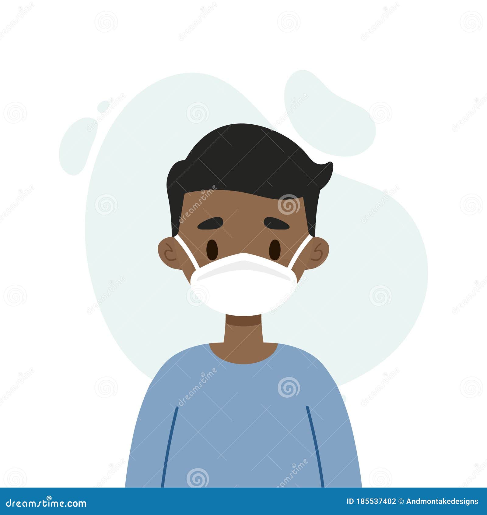 Young Man Wearing a Face Mask Stock Vector - Illustration of cartoon ...