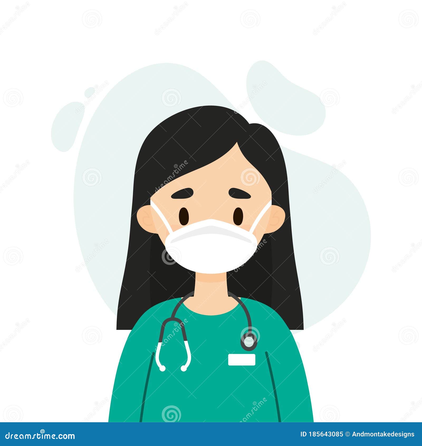 Female Doctor/nurse Wearing A Mask Cartoon Vector | CartoonDealer.com ...