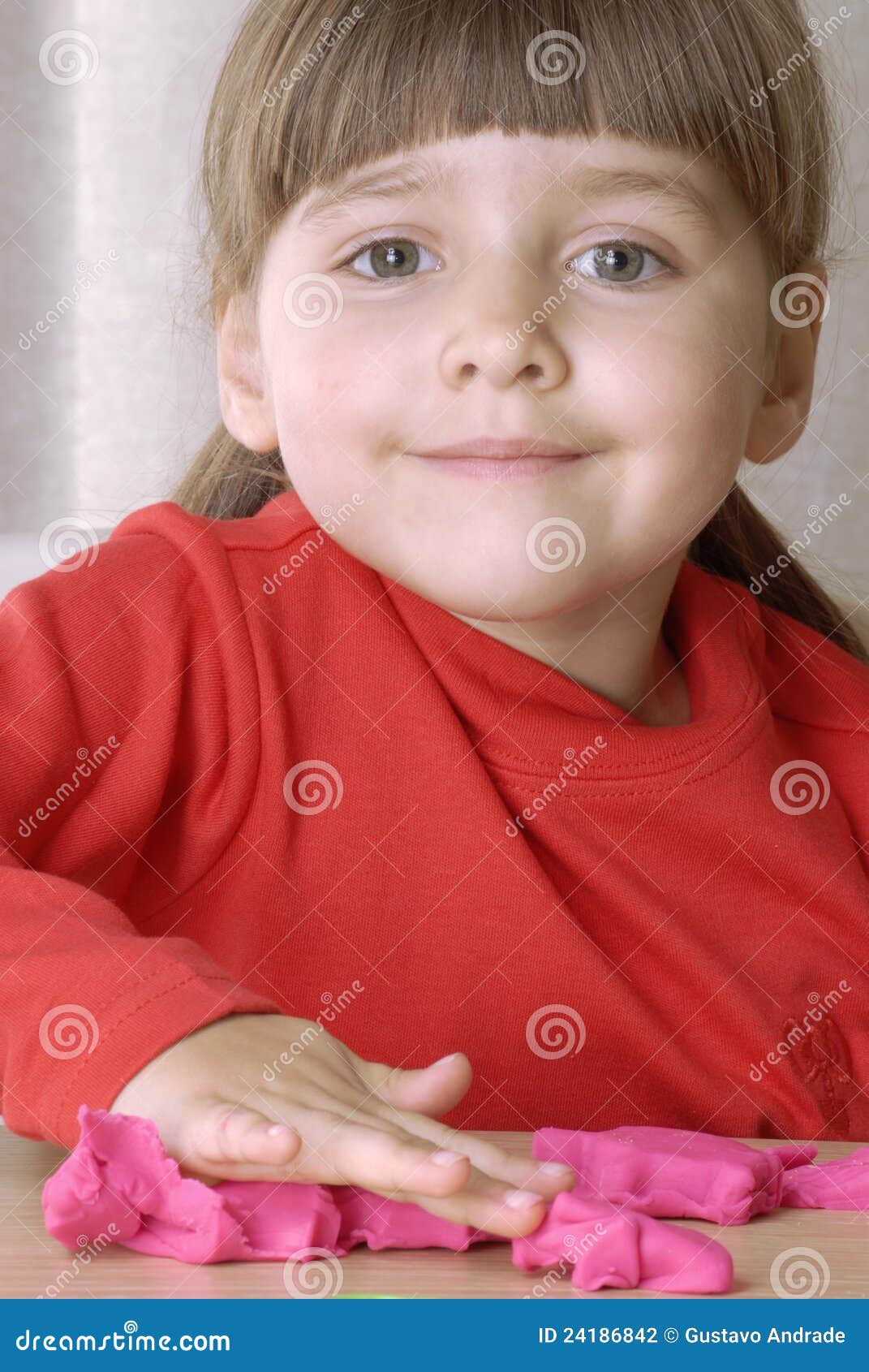 Blonde Girl Playing with a Clay Stock Photo - Image of female, white ...