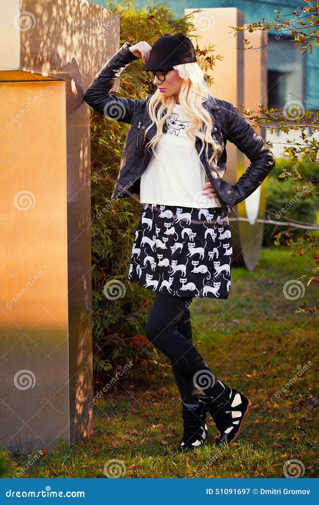 Blonde Girl in Posing Outdoors Stock Image - Image of caucasian, model ...