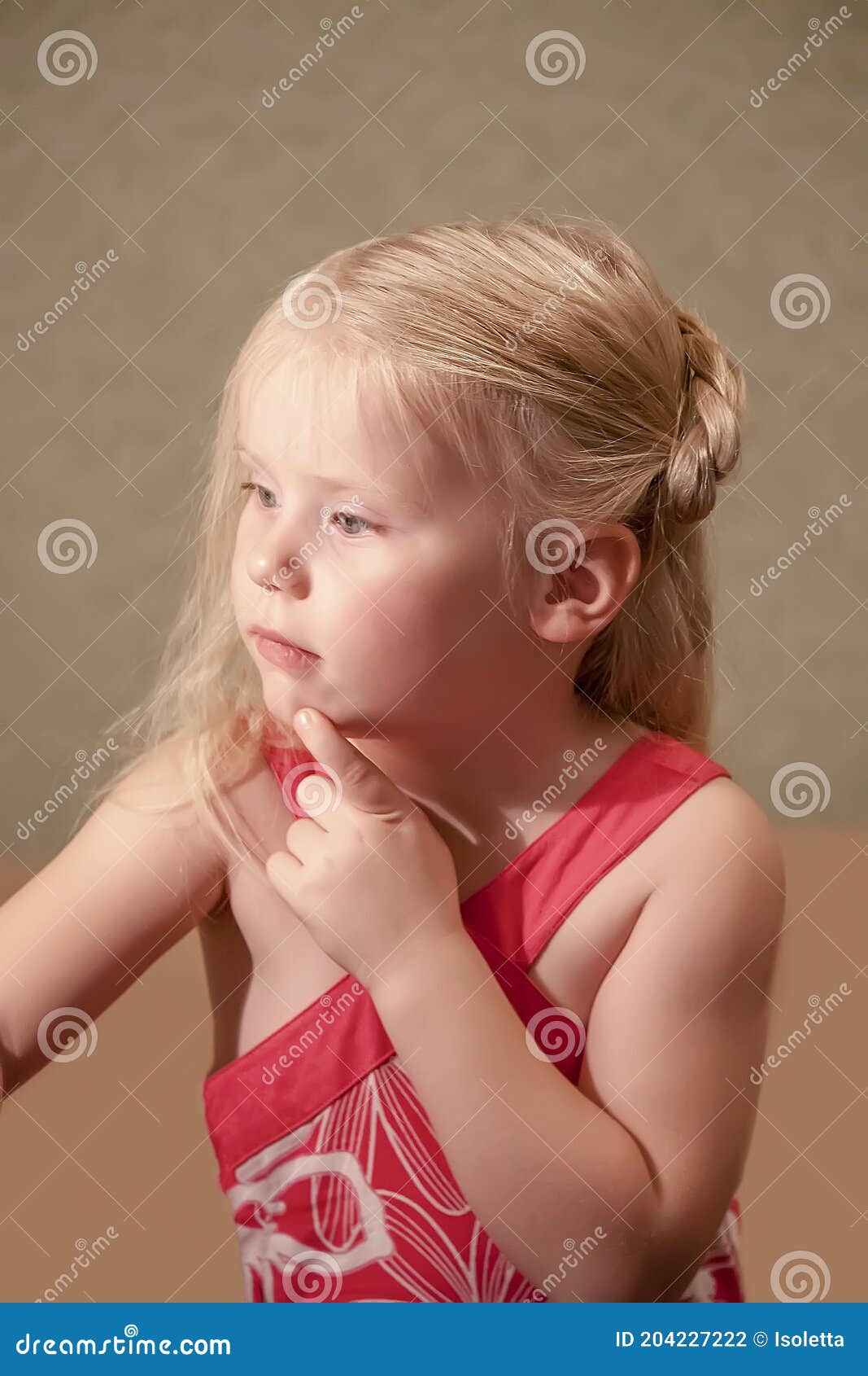 Blonde Girl with Serious Face Expression Stock Photo - Image of ...