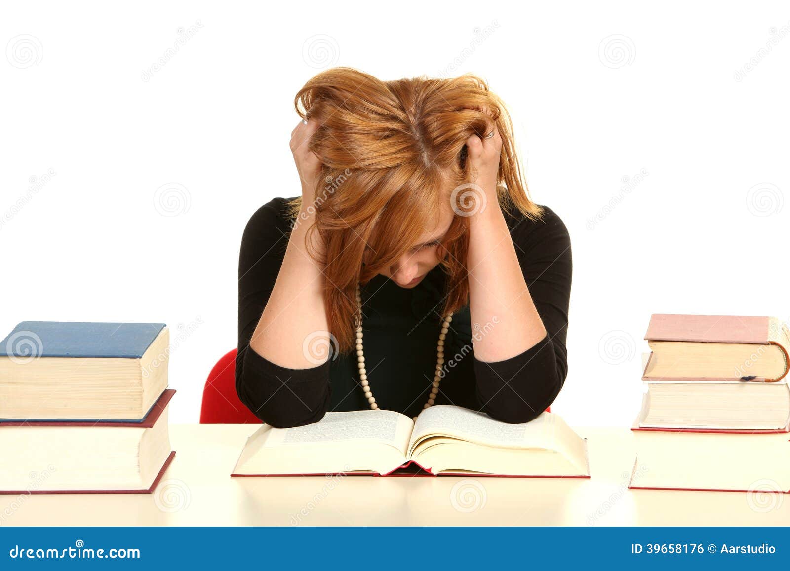 Blonde girl studying stock photo. Image of beauty, science - 39658176