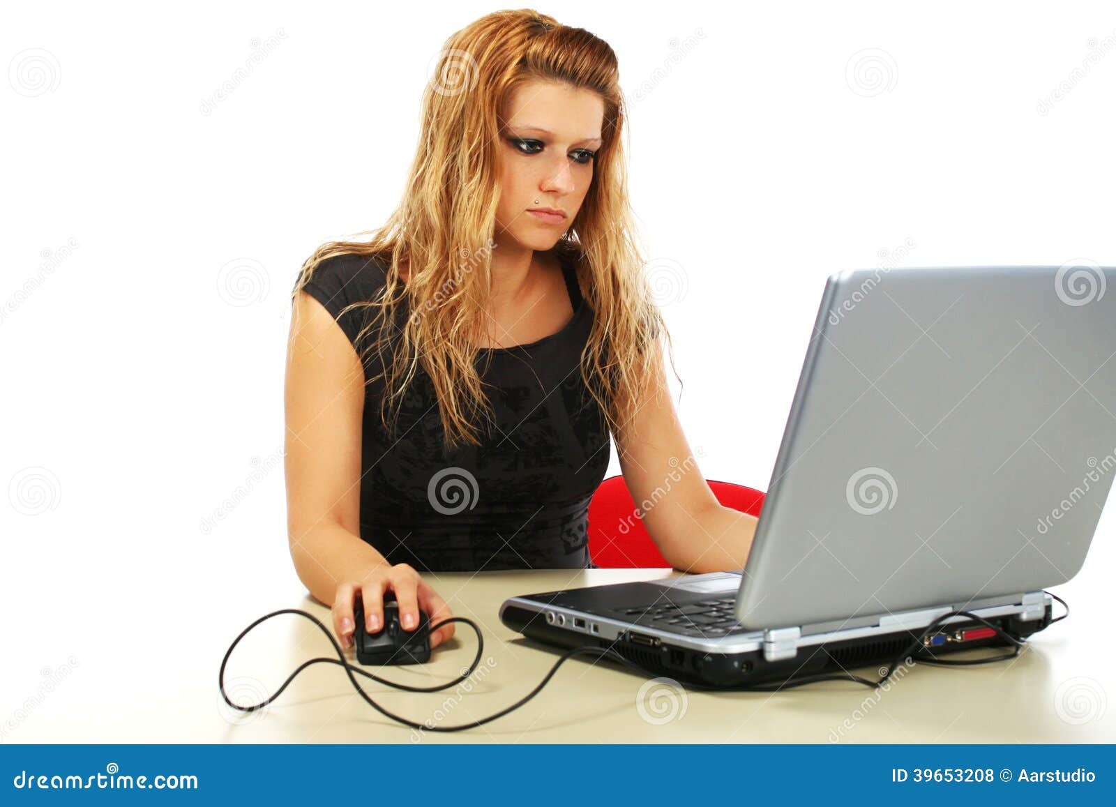 Blonde Girl Studying between Big Books Stock Photo - Image of blonde ...