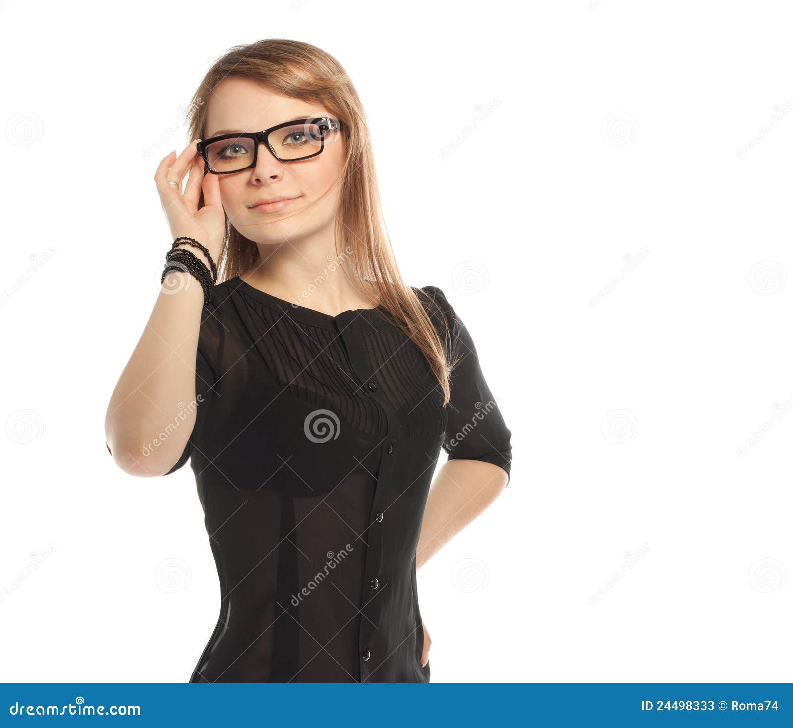 Blonde girl vision stock image. Image of blonde, studio - 24498333