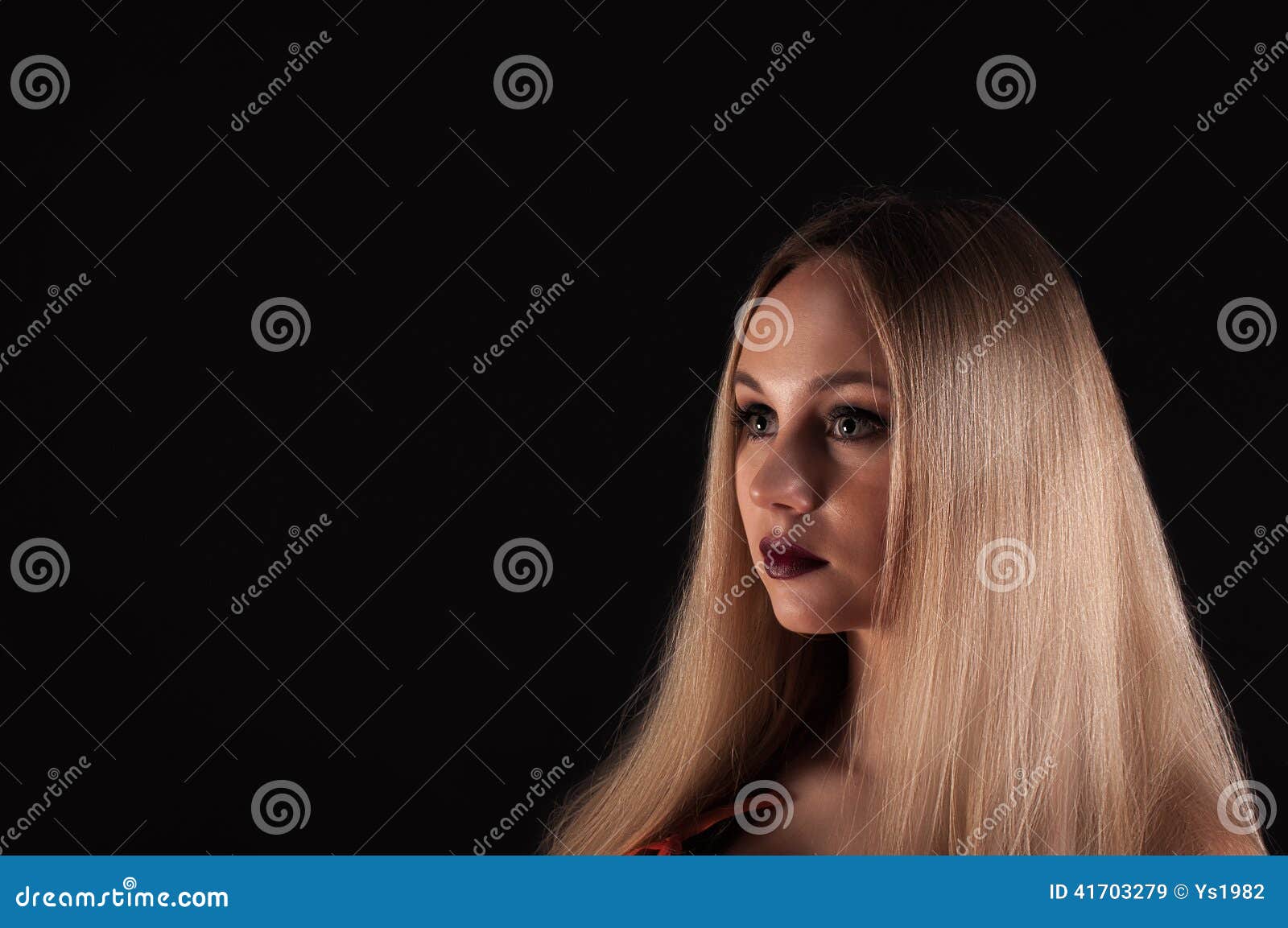 A Blonde Gothic Priestess in the Dark. Stock Image - Image of black ...