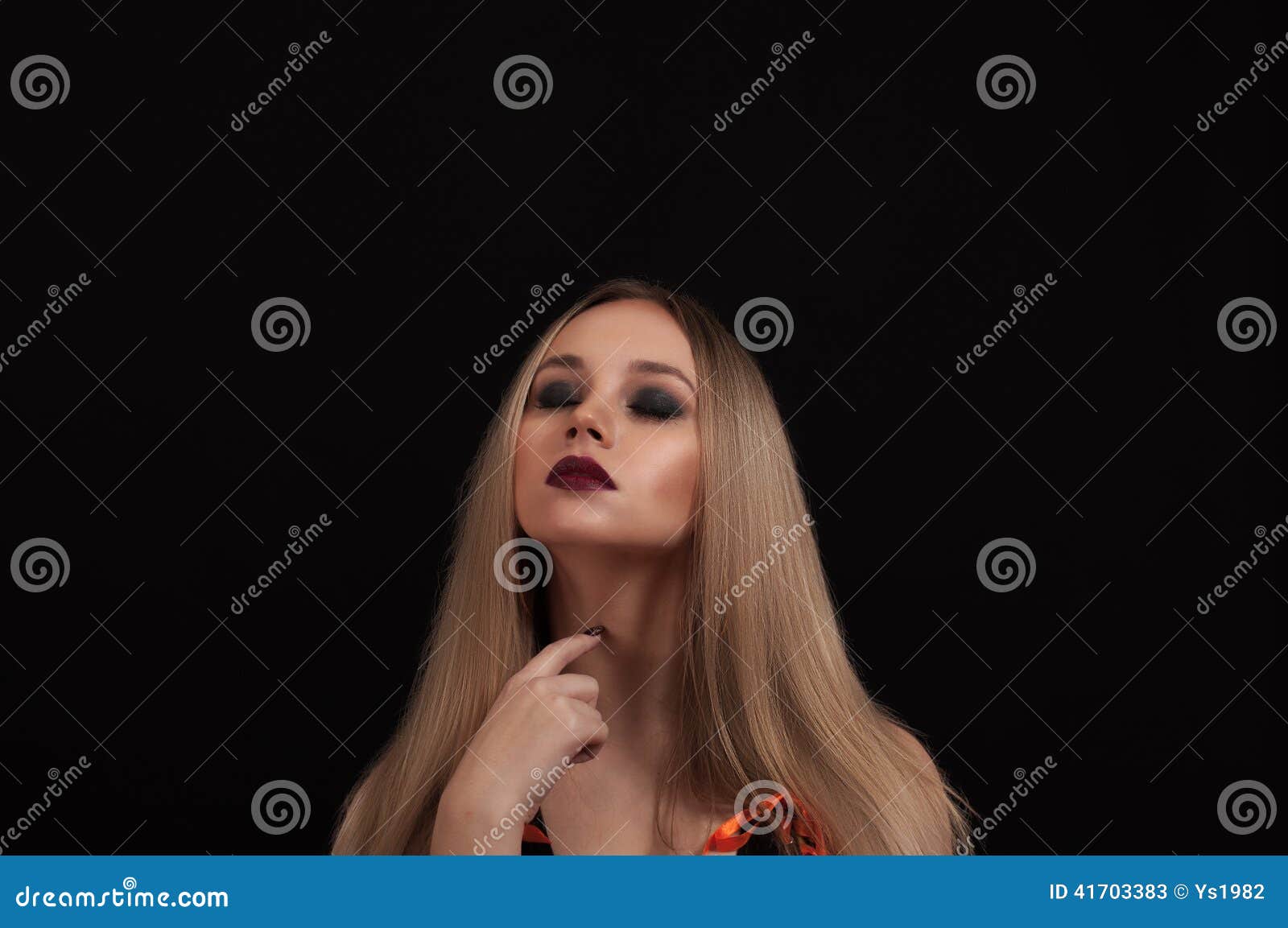 A Blonde Gothic Priestess in the Dark. Stock Image - Image of ...