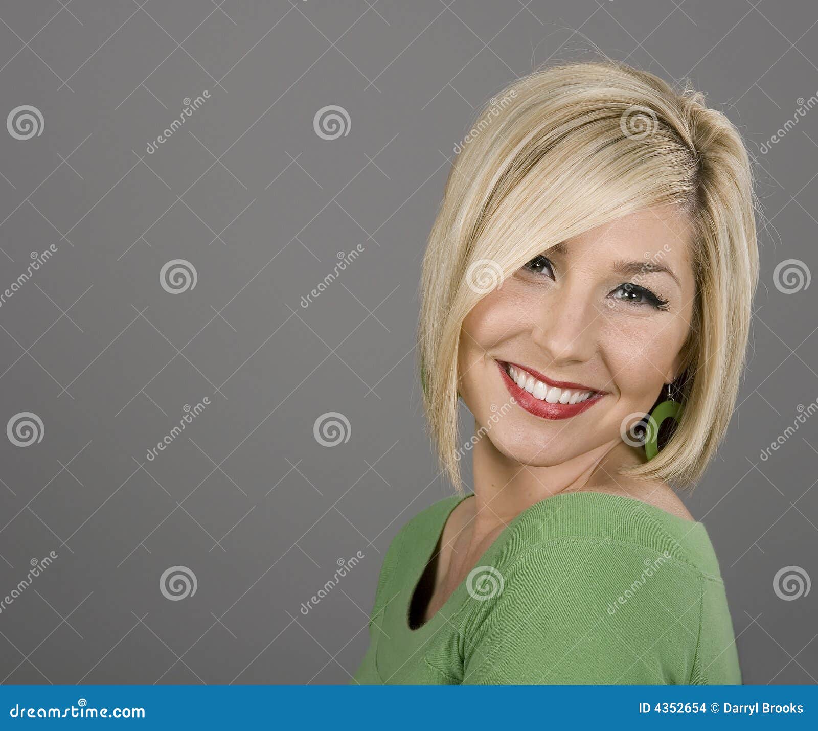 Blonde Head Back Smiling stock photo. Image of lady, closeup - 4352654