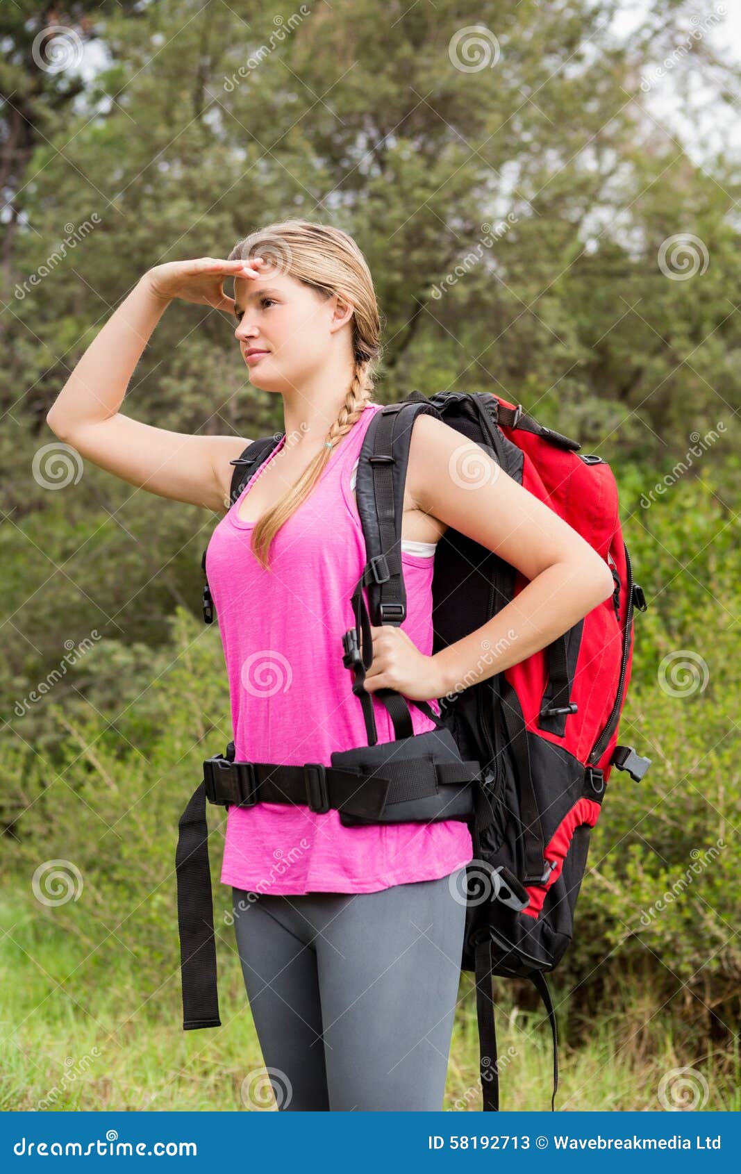 Blonde Hiker Looking for Path Stock Image - Image of exploration ...