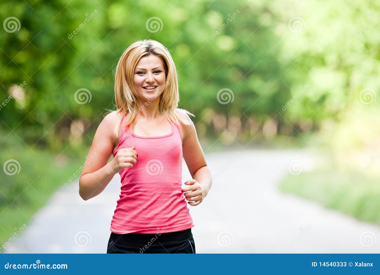Blonde lady running stock image. Image of person, athlete - 14540333