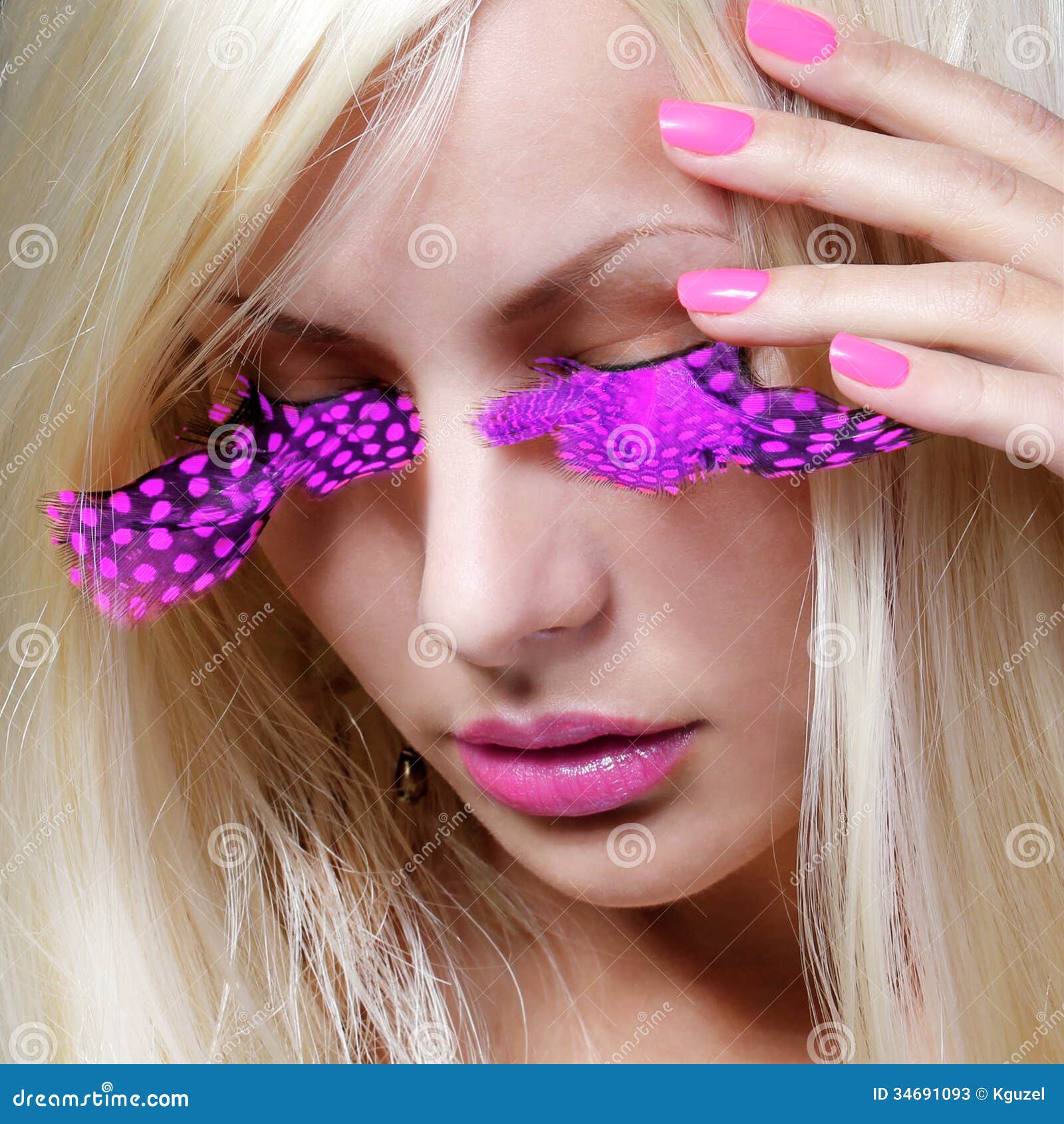 Blonde Model With Long Eyelashes Stock Image Image Of Bright Close