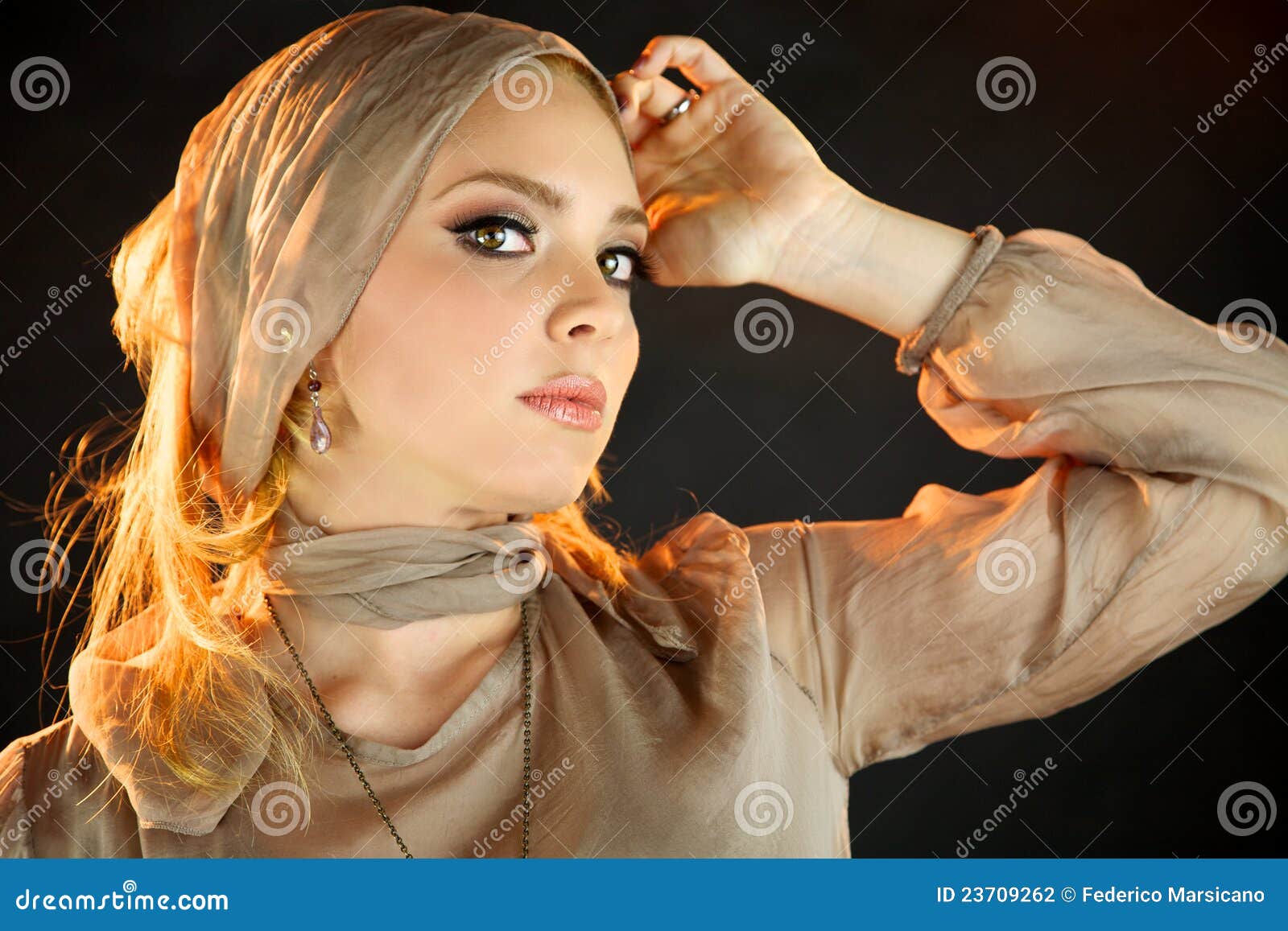 Blonde Model Serious Looking into Camera Stock Photo - Image of elegant ...