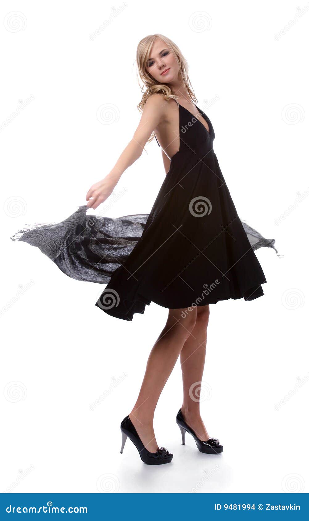 Blonde model with shawl stock photo. Image of curly, looking - 9481994