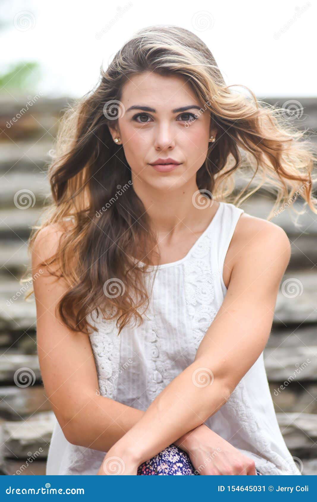 Beautiful Model Staring Straight into the Camera. Stock Image - Image ...