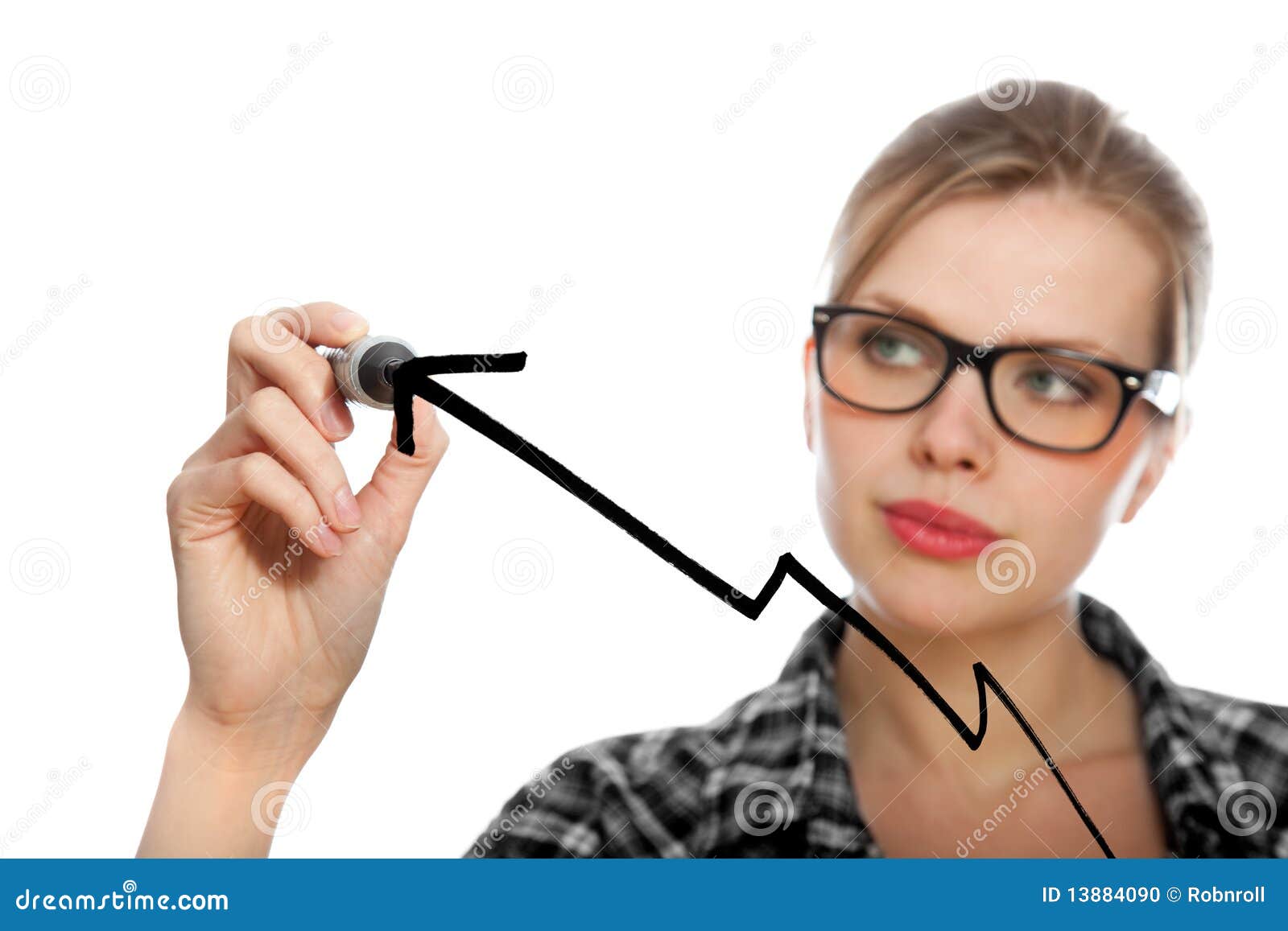 Blonde Student Girl Drawing a Diagram Stock Photo - Image of education ...