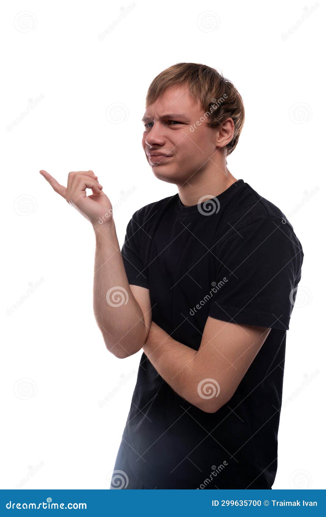 Blonde Teenager Boy Explains His Idea Stock Photo - Image of head ...