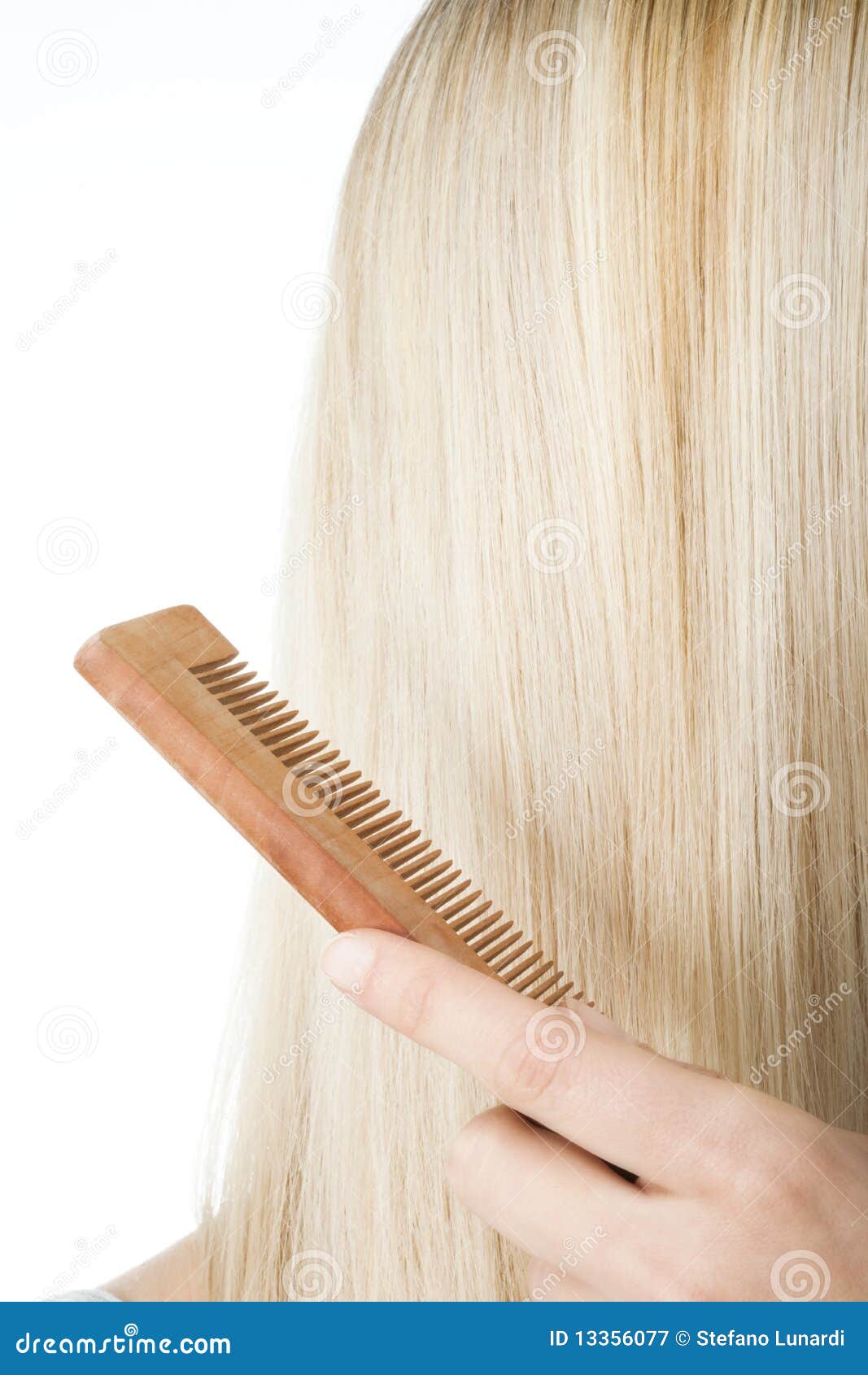 Blonde Woman Brushing Her Hair Stock Image Image Of Holding Female