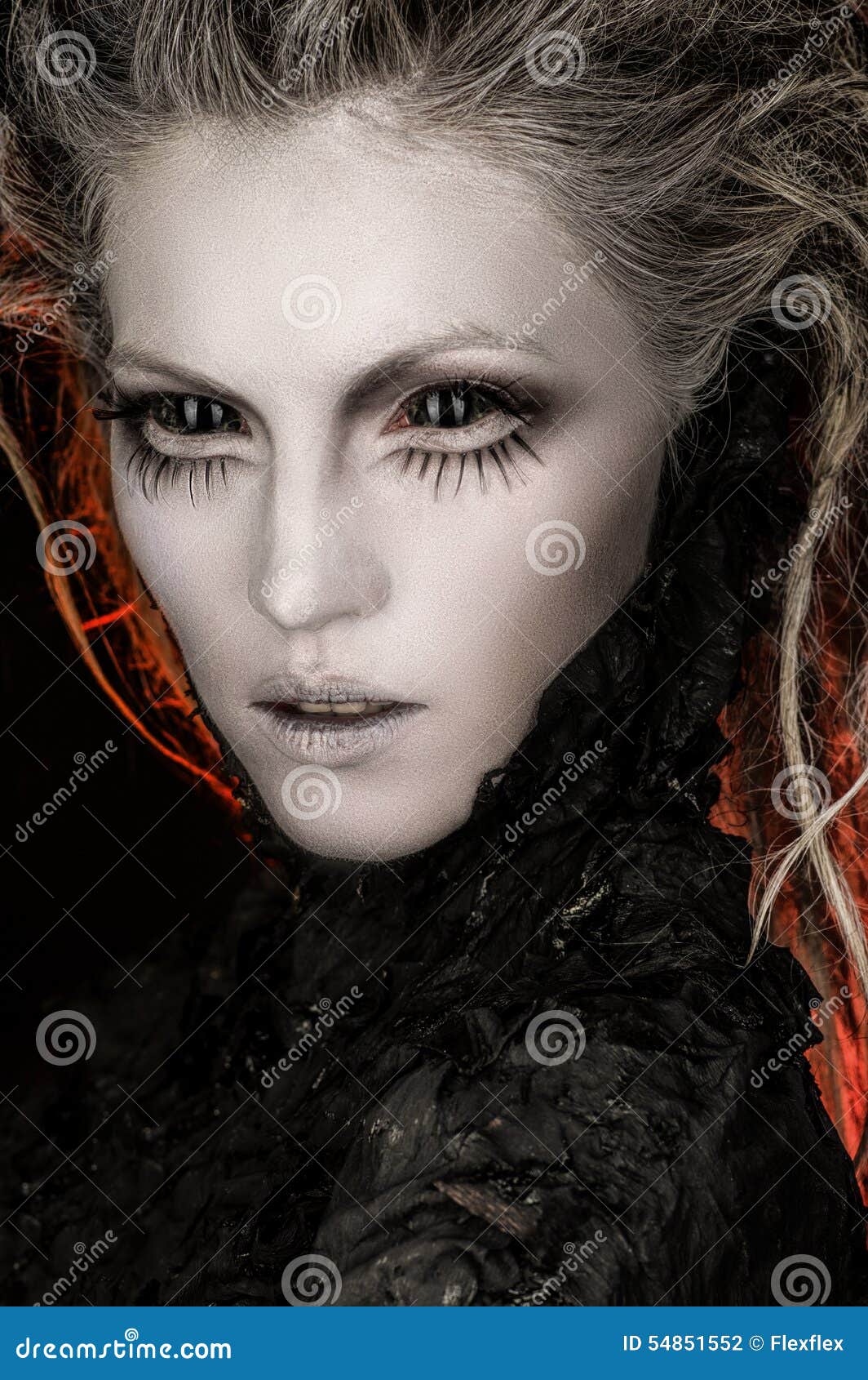 Blonde Woman with Creative Makeup Stock Photo - Image of light ...
