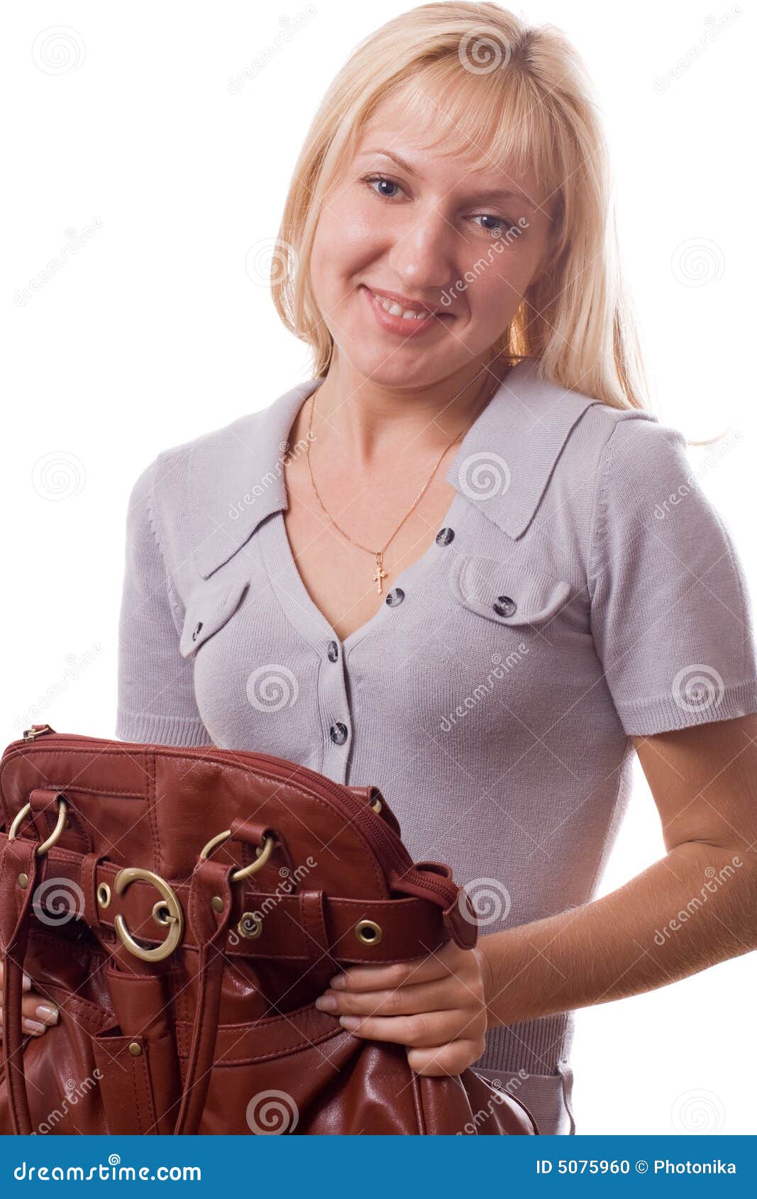 Blonde Woman with Handbag Isolated. #2 Stock Photo - Image of beautiful ...